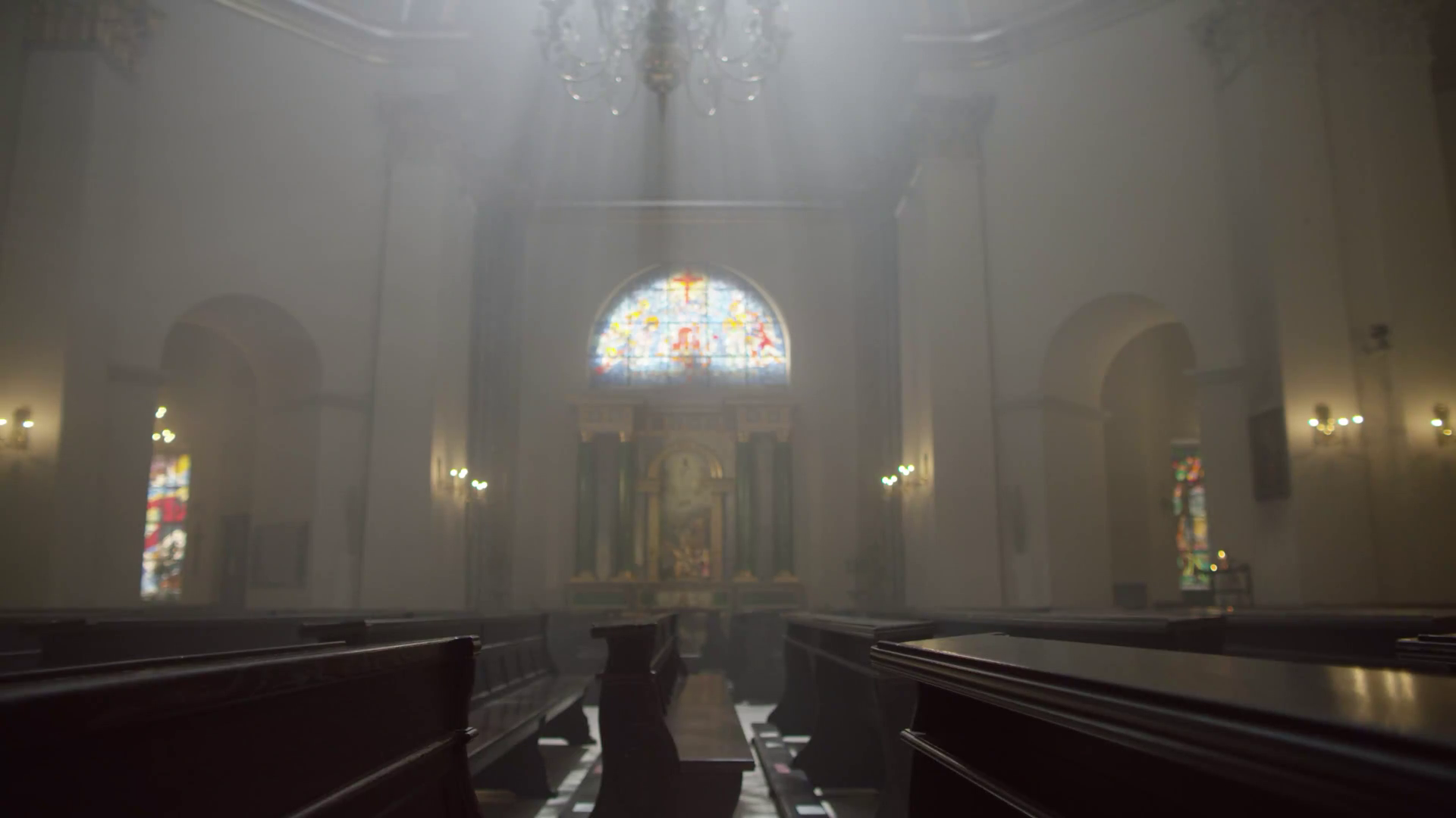 Embracing Divine: Church Architecture Bathed Stock Footage SBV ...