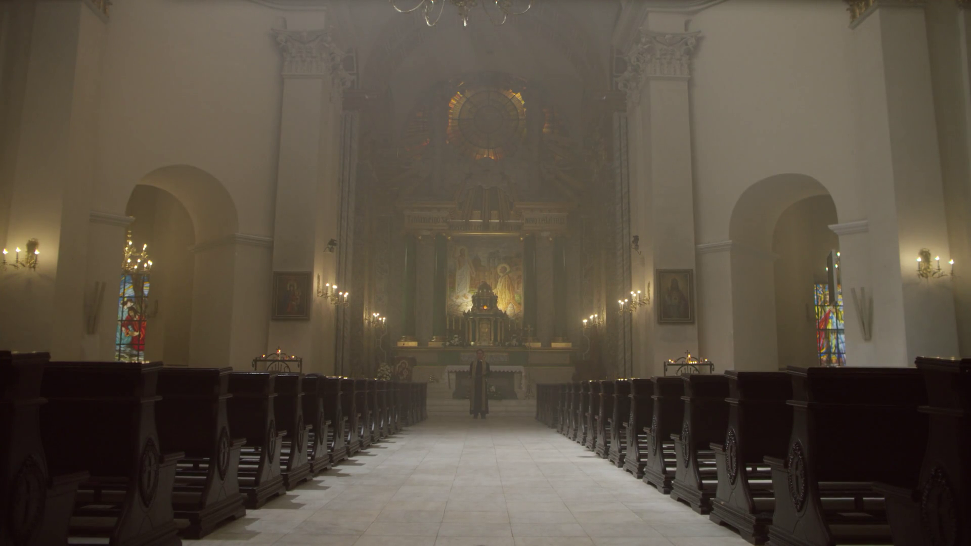 Embracing Divine: Church Architecture Bathed Stock Footage SBV ...