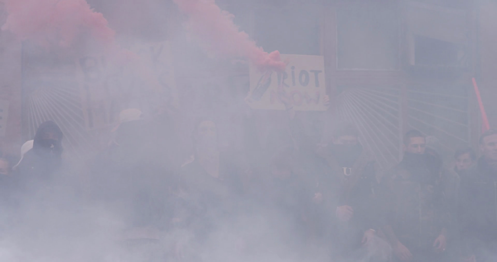 Smoke Bombs Thrown On Protesters Smoke Bomb Stock Footage SBV-348407217 ...