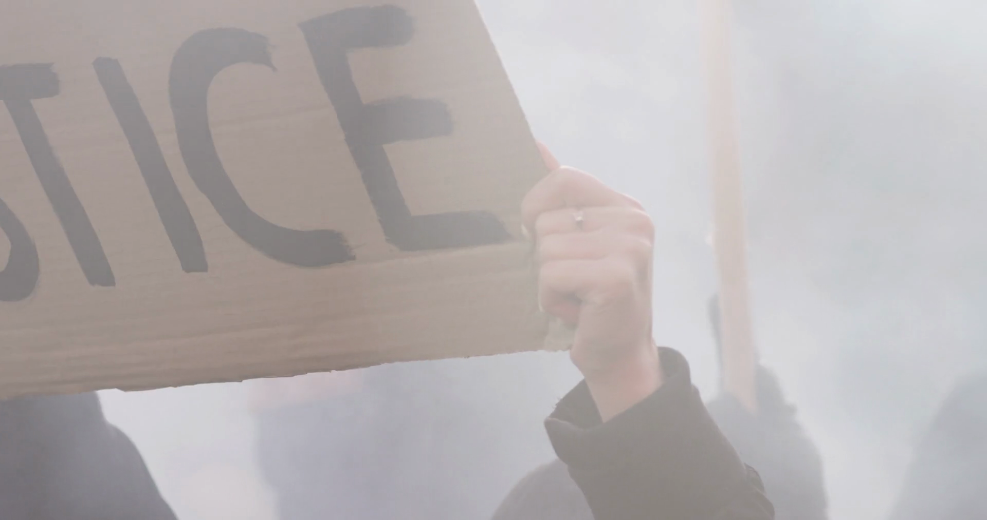 Protesters Showing Justice Banner In Protest Stock Footage SBV ...