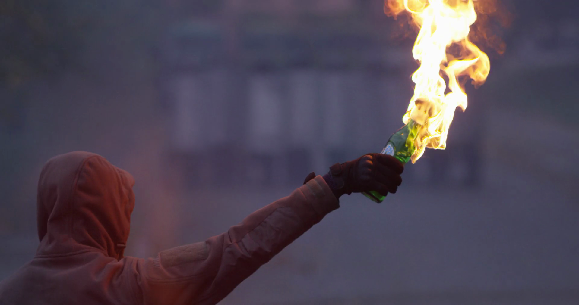 People Throwing Petrol Bombs At Police Stock Footage SBV-348407109 ...