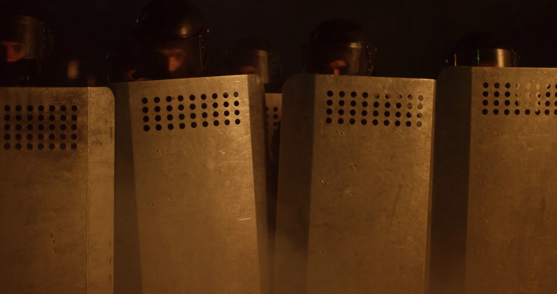 Police Riot Squad Standing In Smoke With Stock Footage SBV-348412501 ...