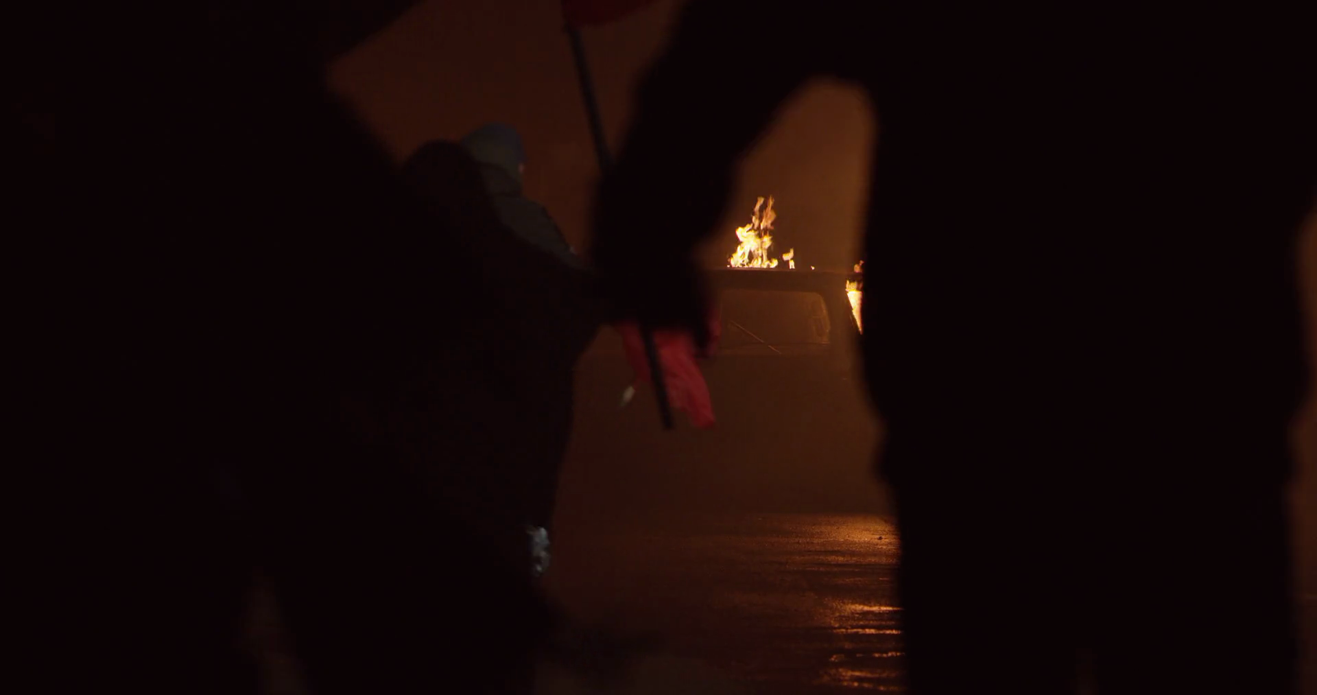 Car Burned Angry Crowdburning Car Crowd Flags Stock Footage SBV ...