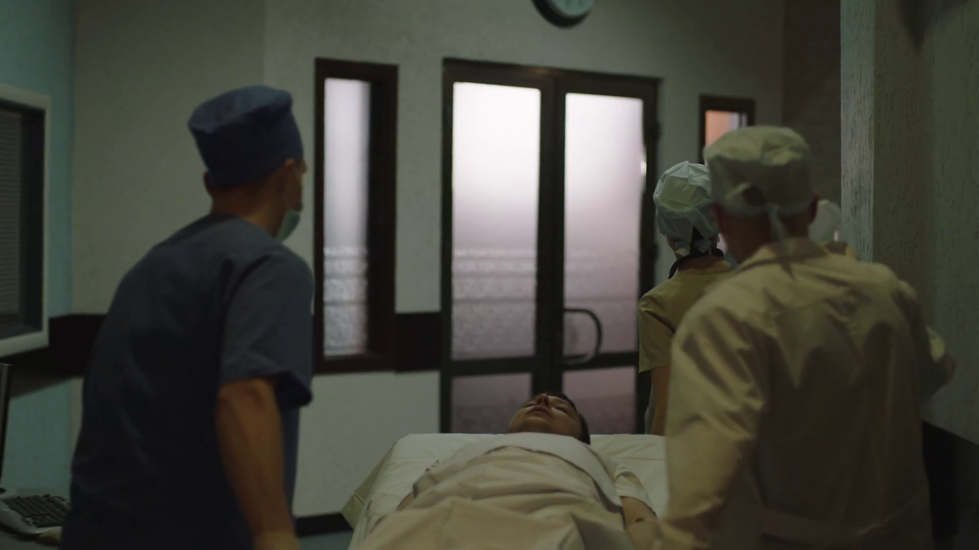 A Doctor Nurses Move Patient On Stretcher To Stock Footage SBV ...