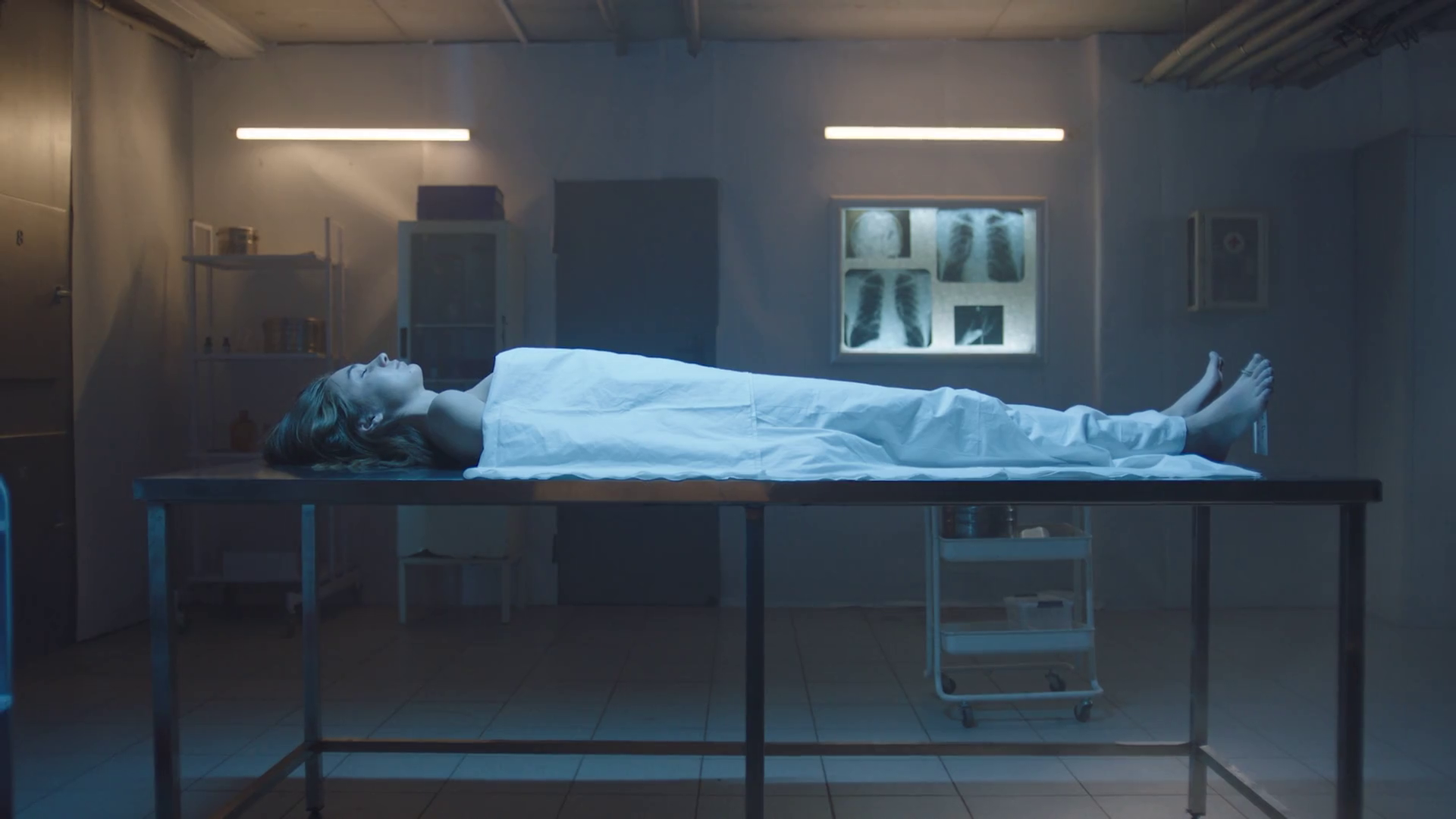 Attendant Removing Cadaver From Cold Storage Stock Footage SBV ...