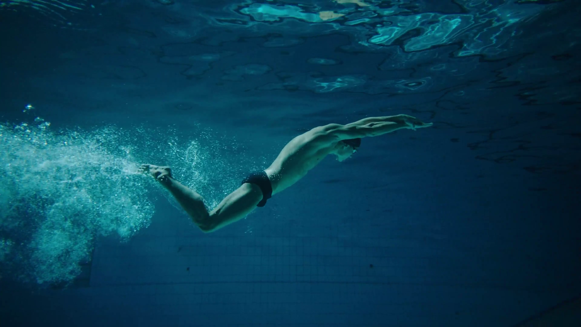 Mesmerizing Underwater Pool Scene: Swimmer Stock Footage SBV-348628166 ...