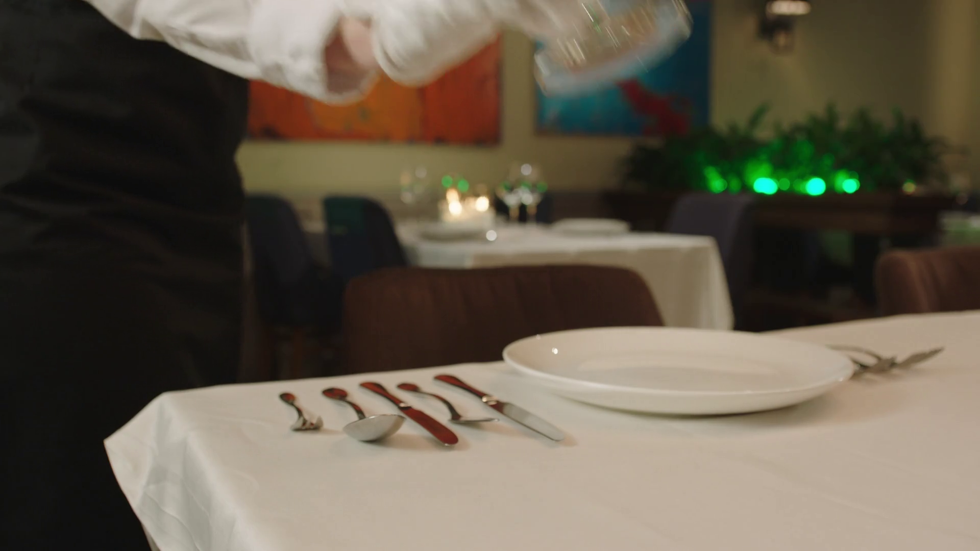 Exemplary Service: Waiters Meticulously Set Stock Footage SBV-348628208 ...