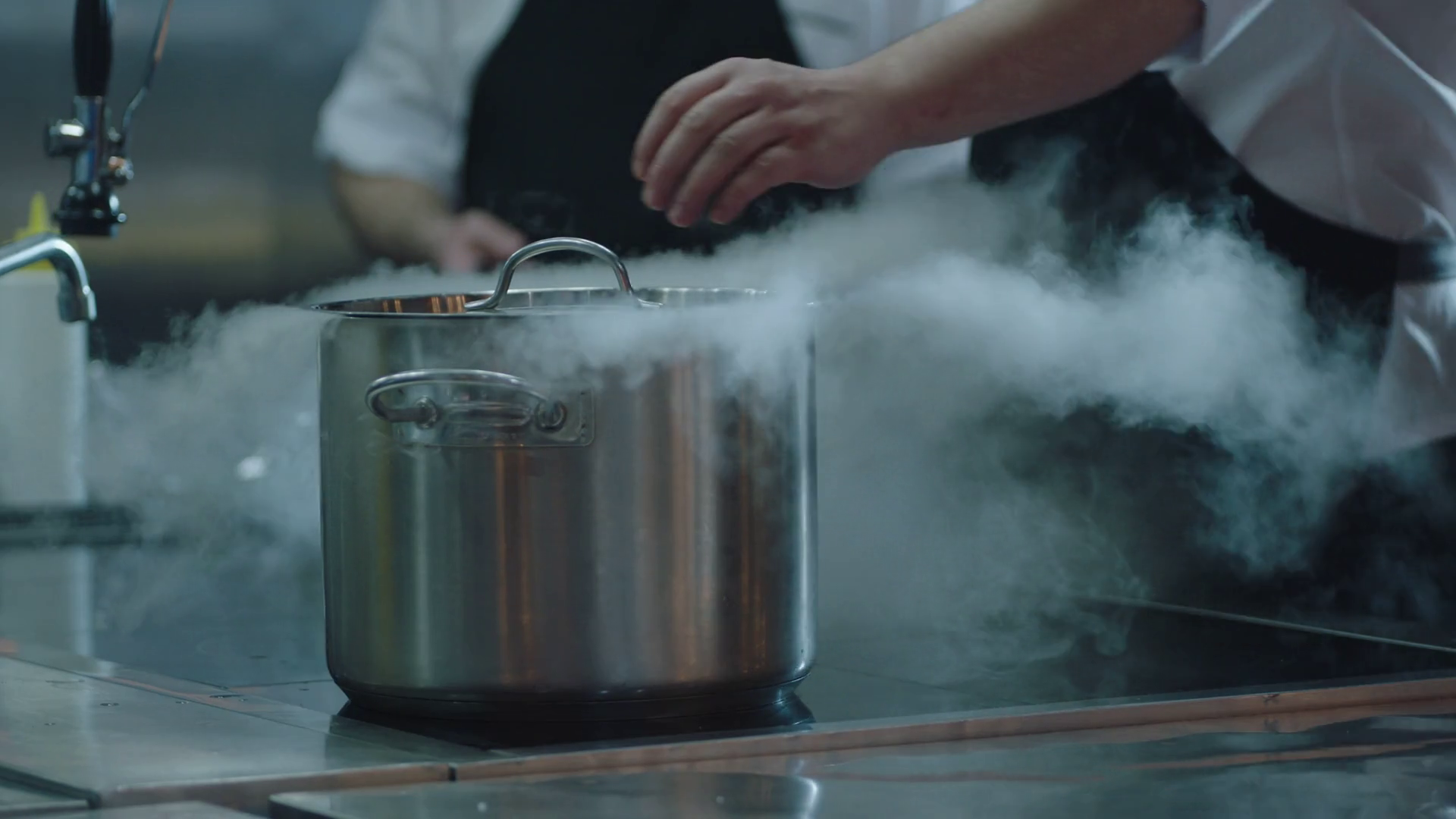 Chef's Mastery - Chef Removing Lid From Pot Stock Footage SBV-348537733 - Storyblocks