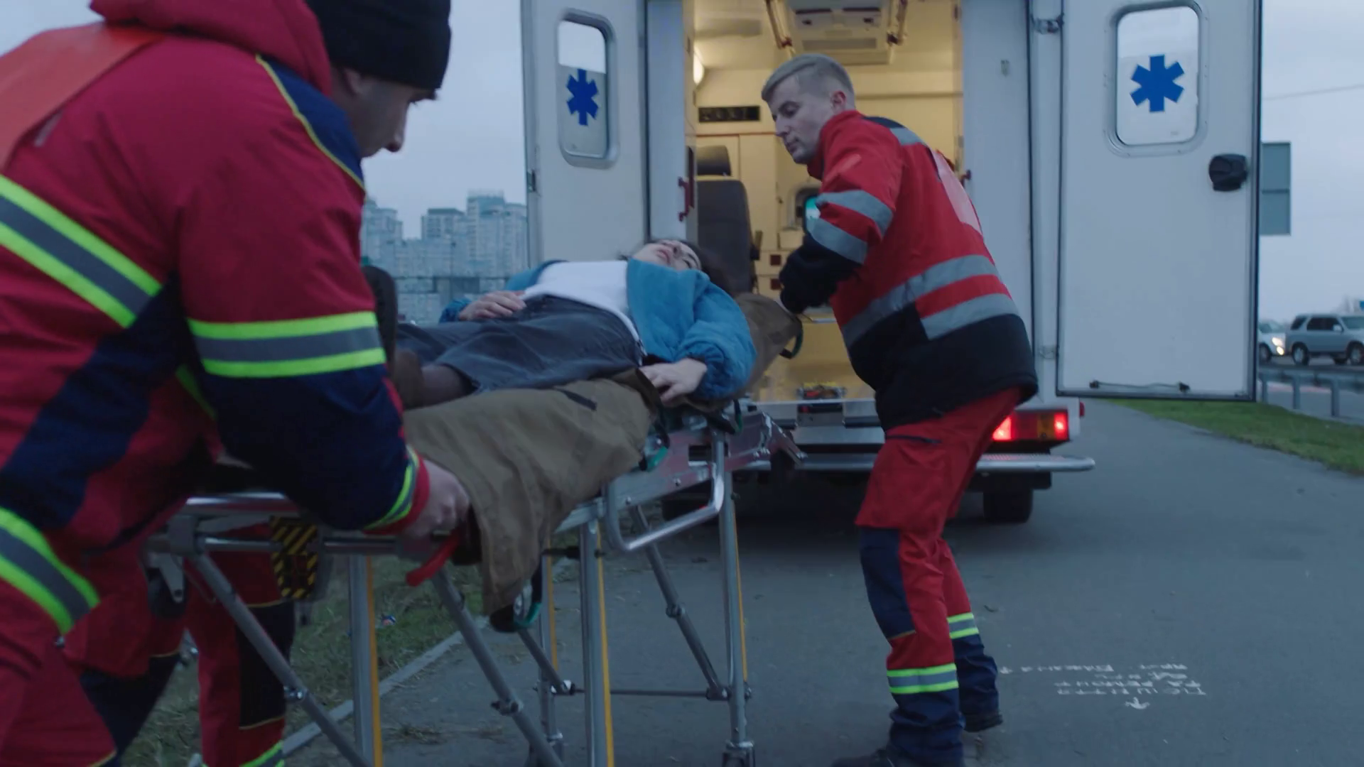 Paramedic Team Assisting Transferring Stock Footage SBV-348718755 ...