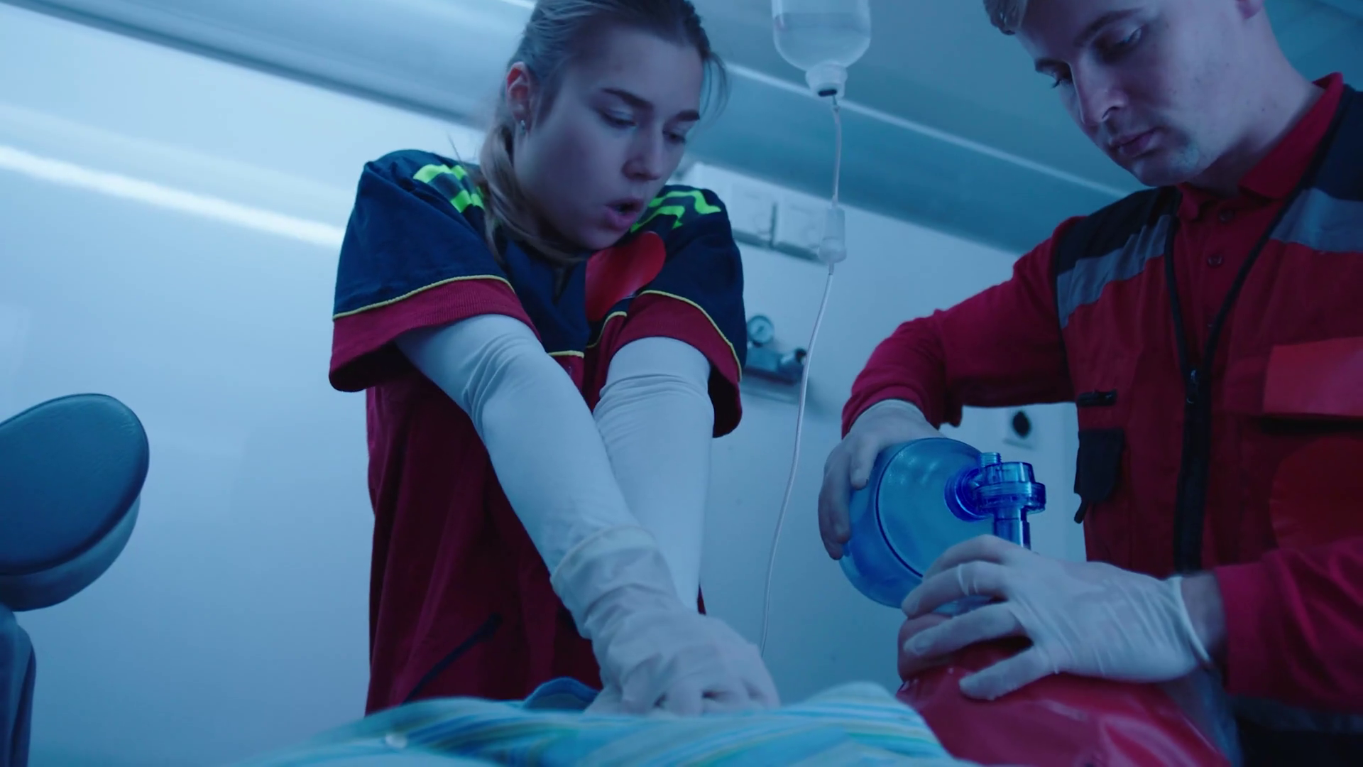 Paramedics Administering Critical First Aid Stock Footage SBV-348716797 ...