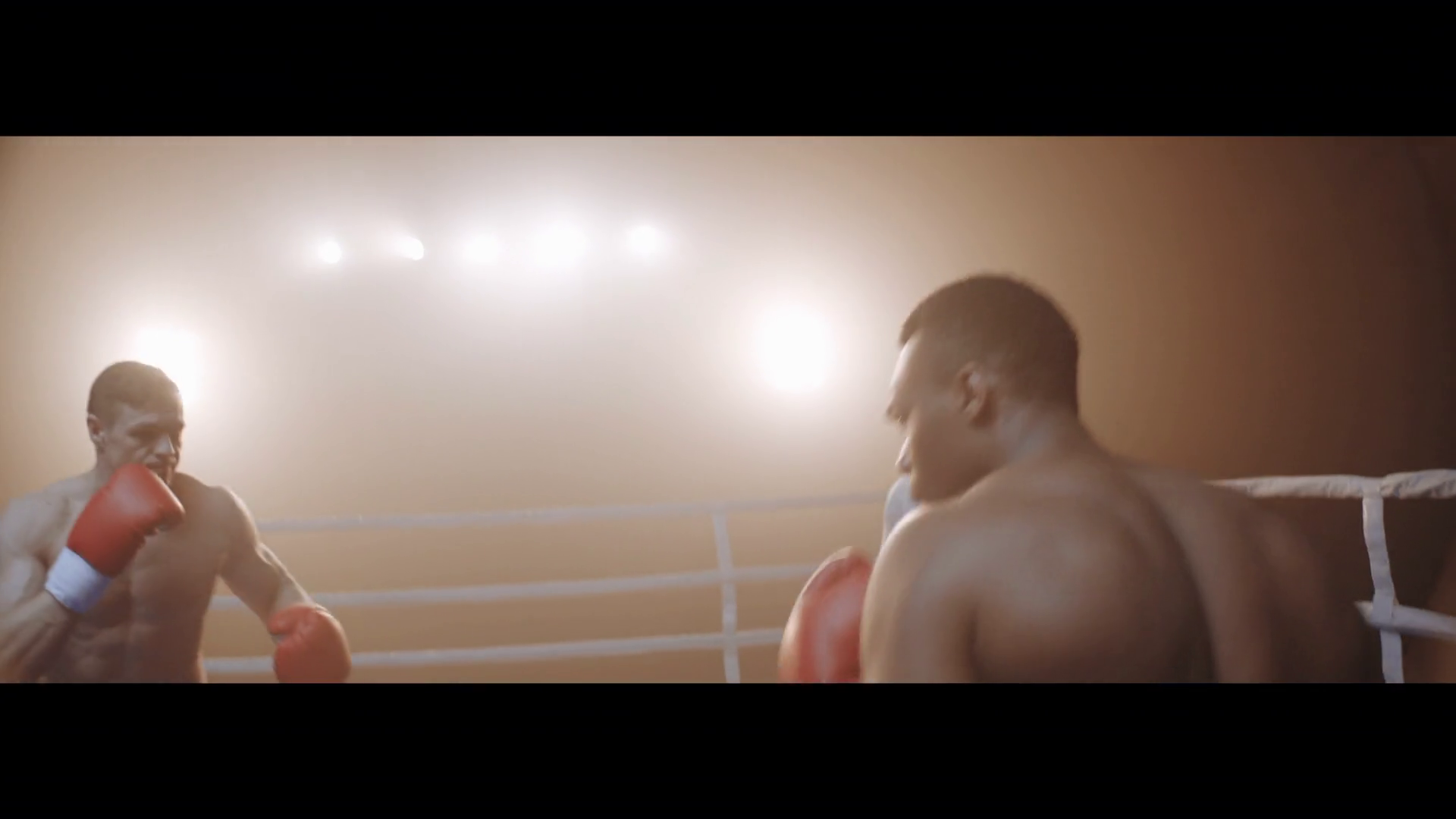 In Heart Of Boxing Ring Boxers Vie Supremacy Stock Footage SBV ...