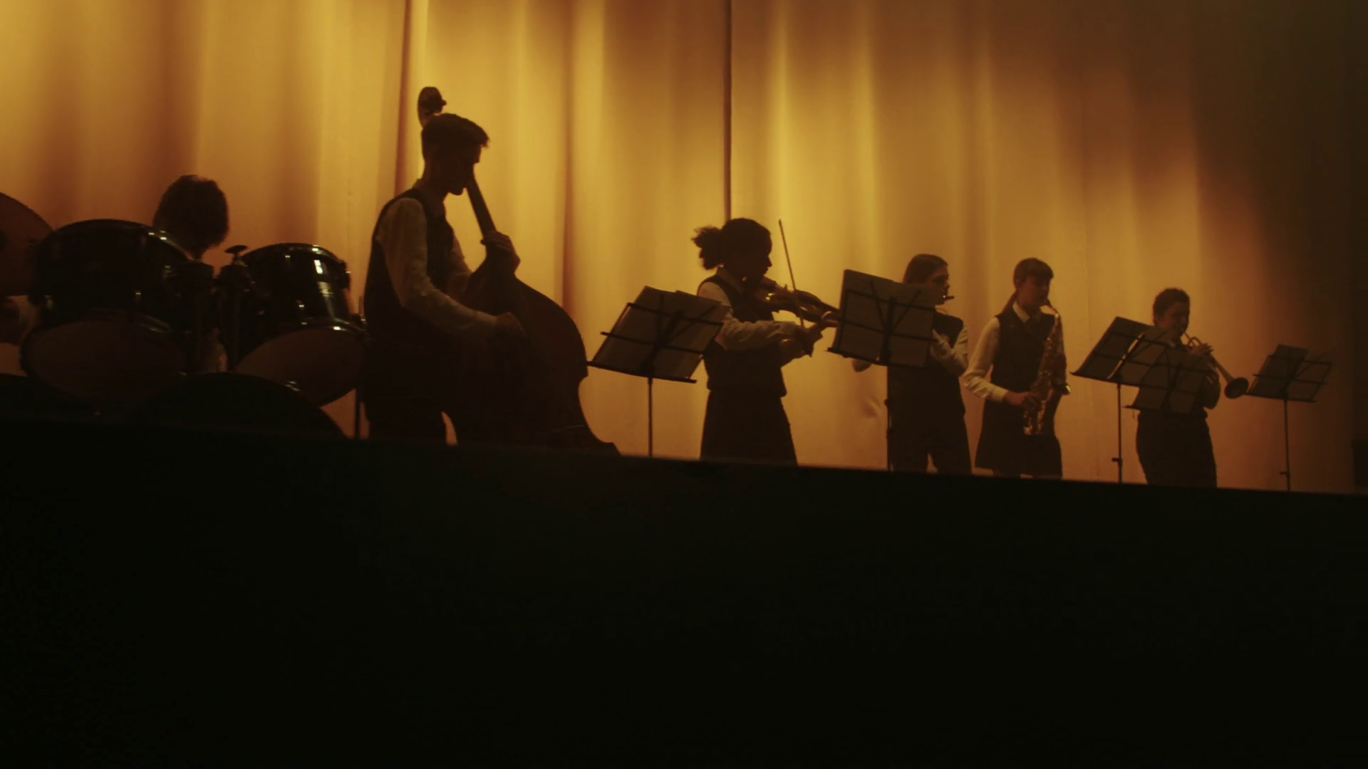 Cinematic Shot Of Conductor Directing Stock Footage SBV-348732663 ...