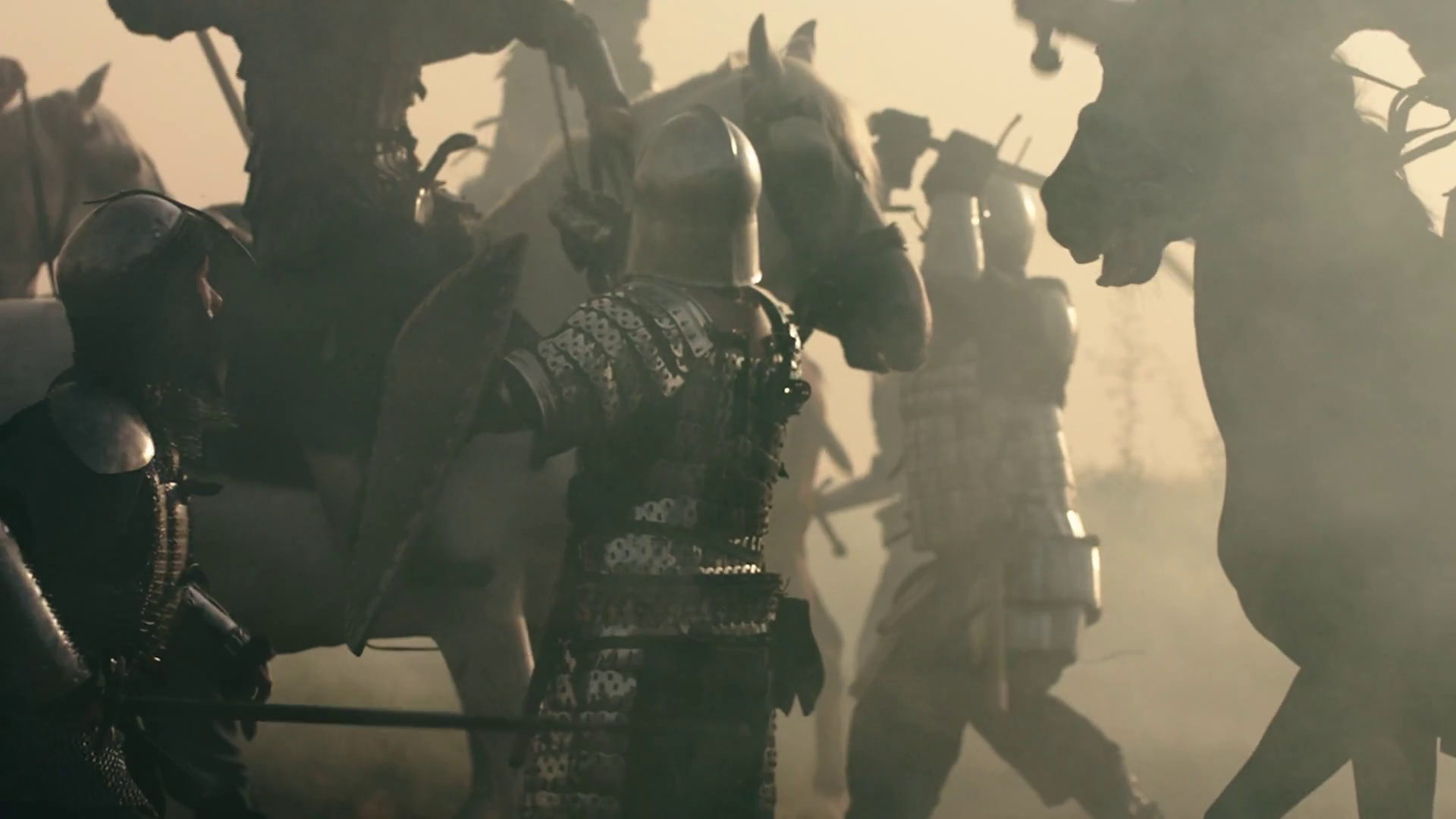 Battle Knights Horses Swords: Cavalry Stock Footage SBV-348451462 ...