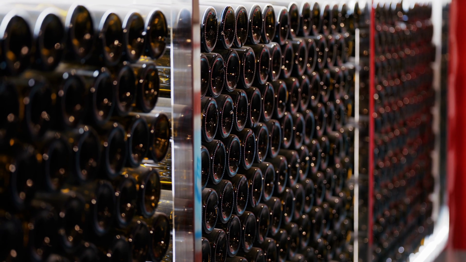 Multiple Wine Bottles On Racks At Chateau De Stock Footage SBV ...
