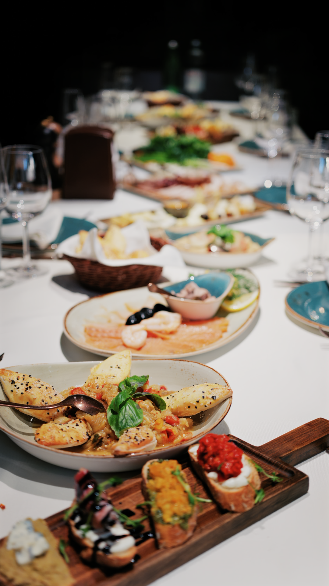 Overhead View Of Restaurant Table Filled Stock Footage SBV-353043809 ...