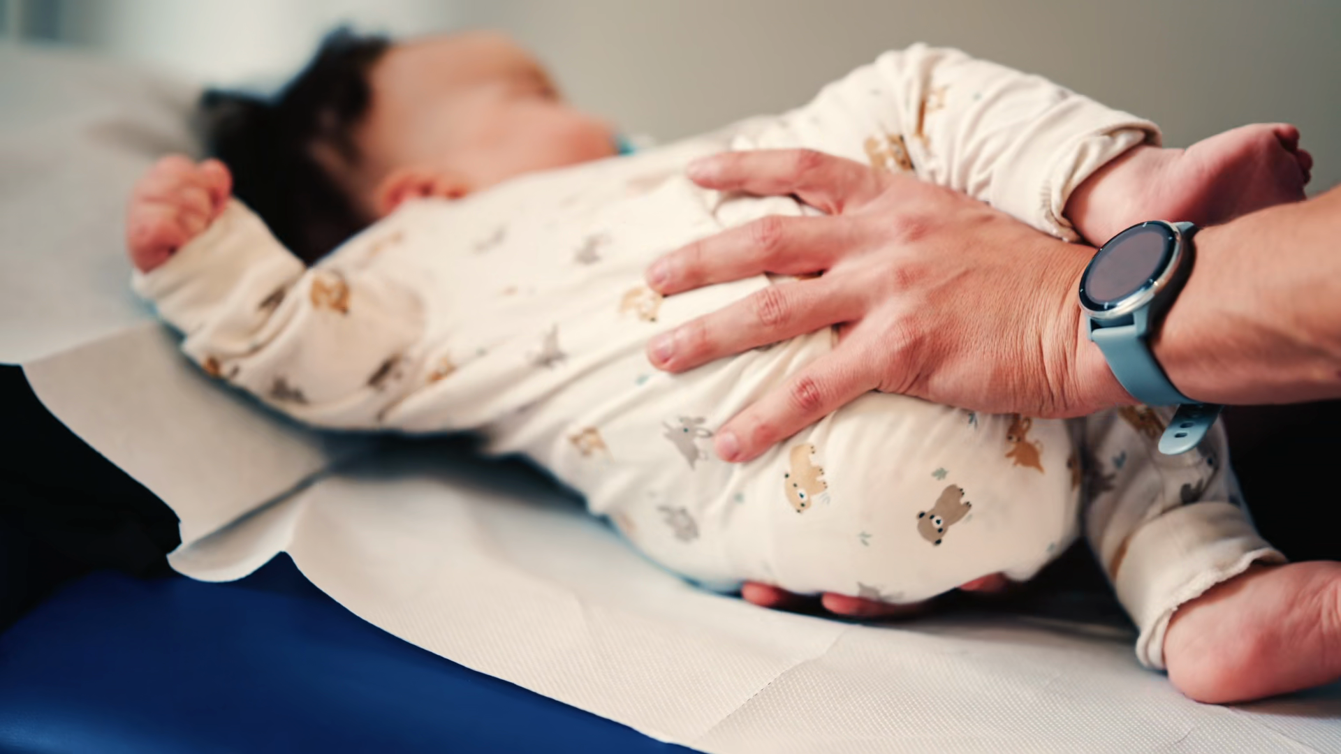 Infant Lying On Padded Examination Table Stock Footage SBV-353549866 ...