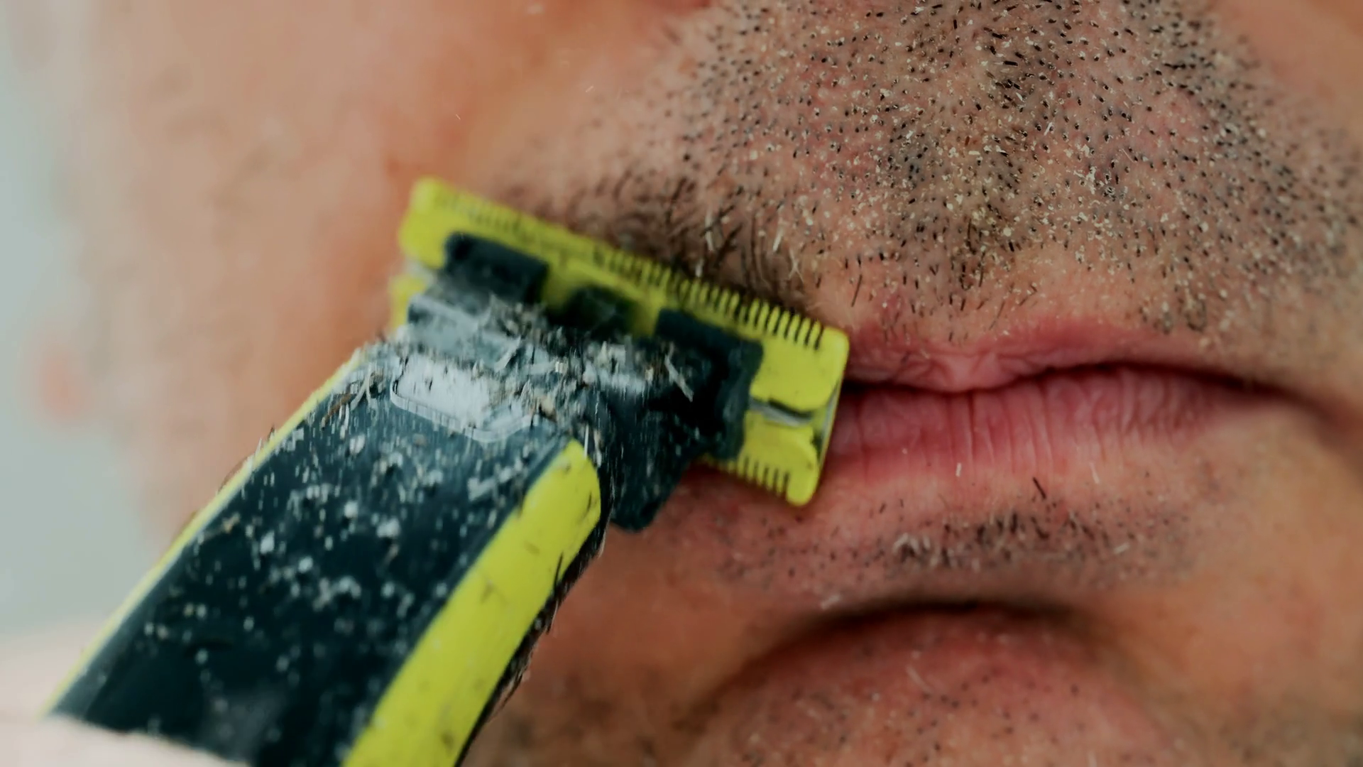 Close Up Of Man Using Electric Razor To Trim Stock Footage SBV ...