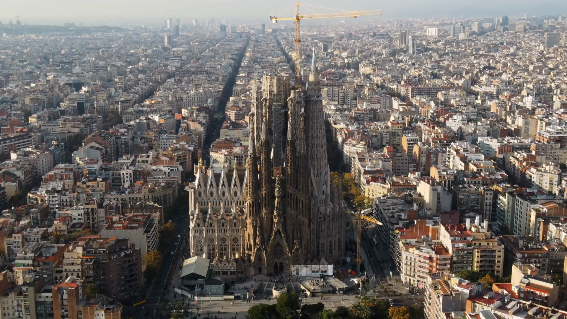 Aerial Drone View Of Barcelona Spain Blocks Stock Footage SBV-352498426 ...
