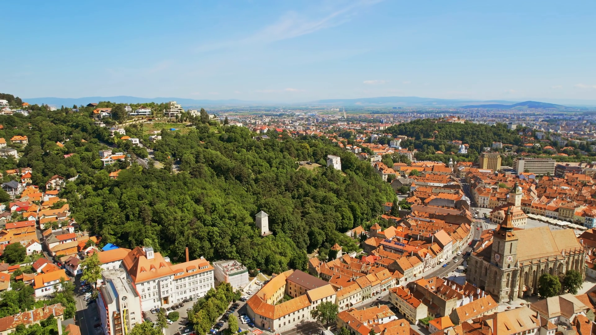 Aerial Drone View Of Brasov Romania Old City Stock Footage SBV ...