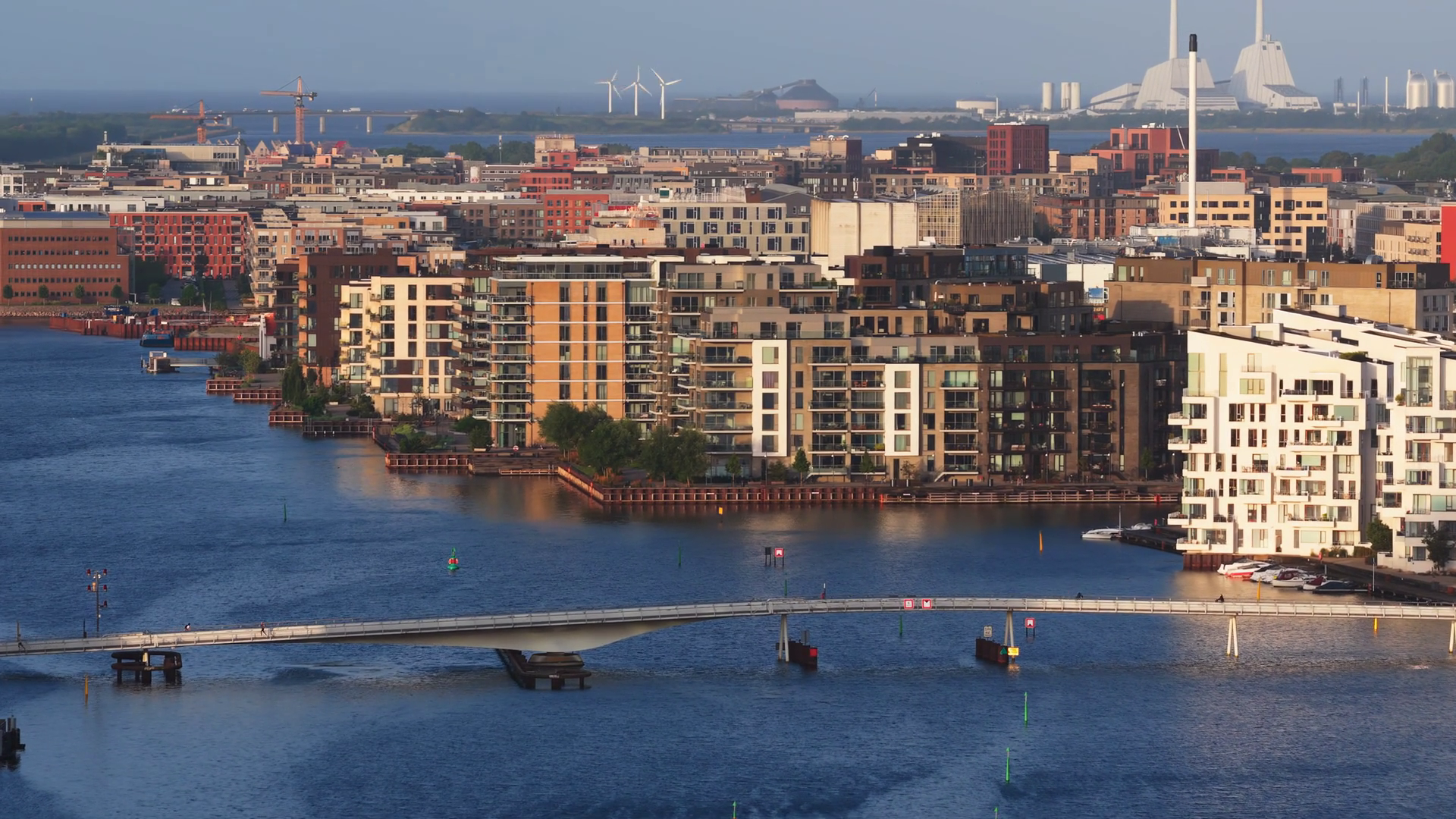 Aerial Drone View Of Bryggebroen Quay Bridge Stock Footage SBV ...
