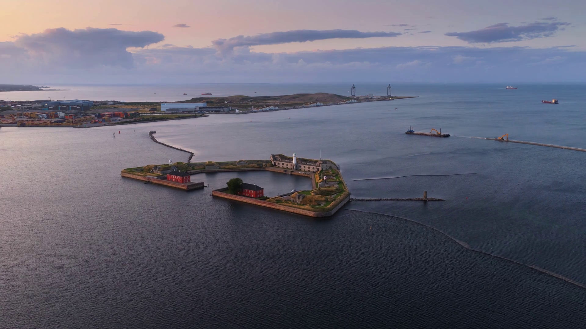 Aerial Drone View Of Historic Trekroner Fort Stock Footage SBV ...