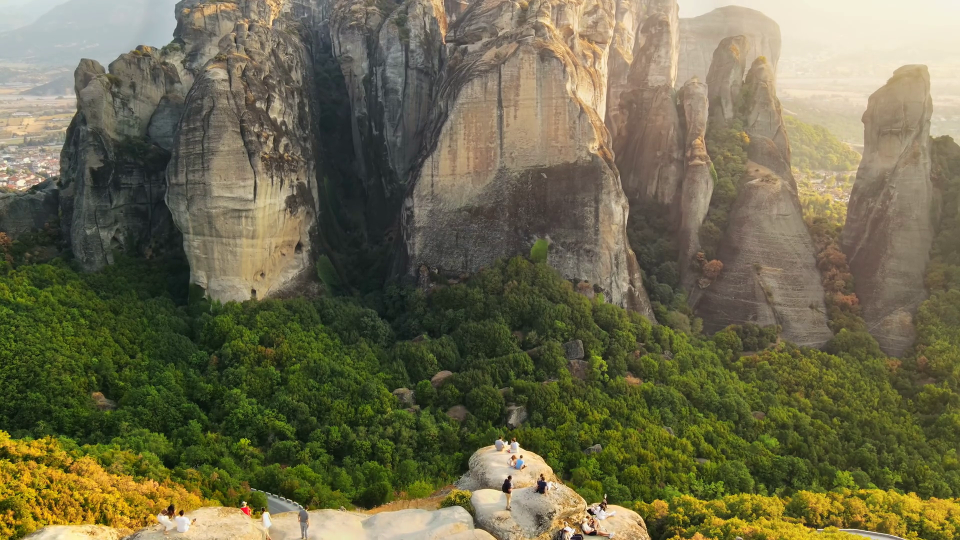 Aerial Drone View Of Meteora In Greece At Stock Footage SBV-352497122 ...