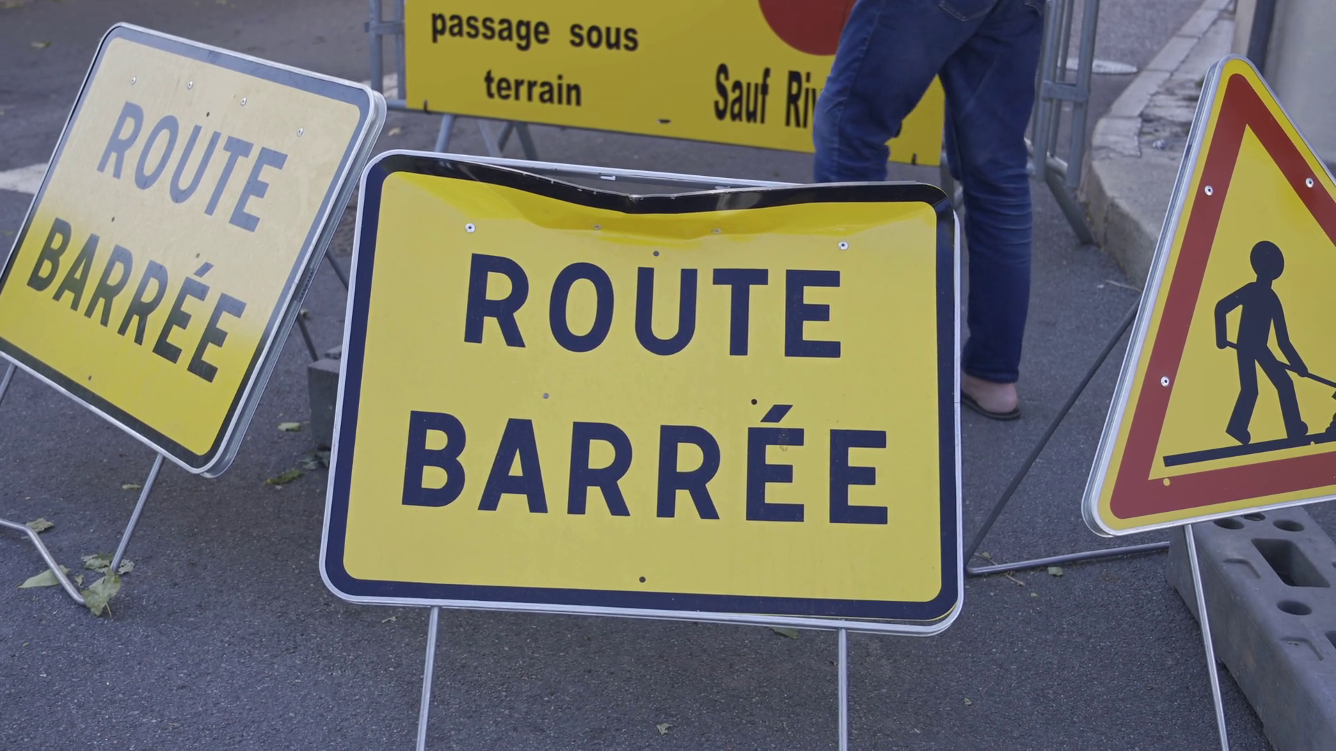 Close Up Of Multiple French Road Signs Stock Footage SBV-352466074 ...
