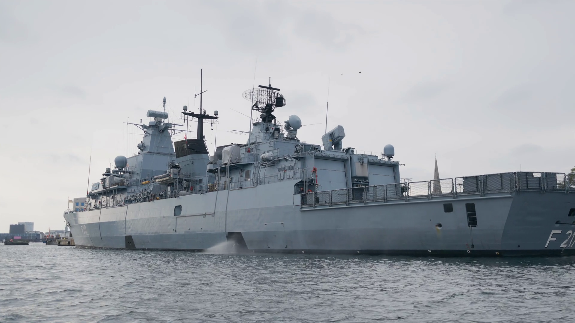 The German Frigate Bayern On Water In Stock Footage SBV-352299435 ...
