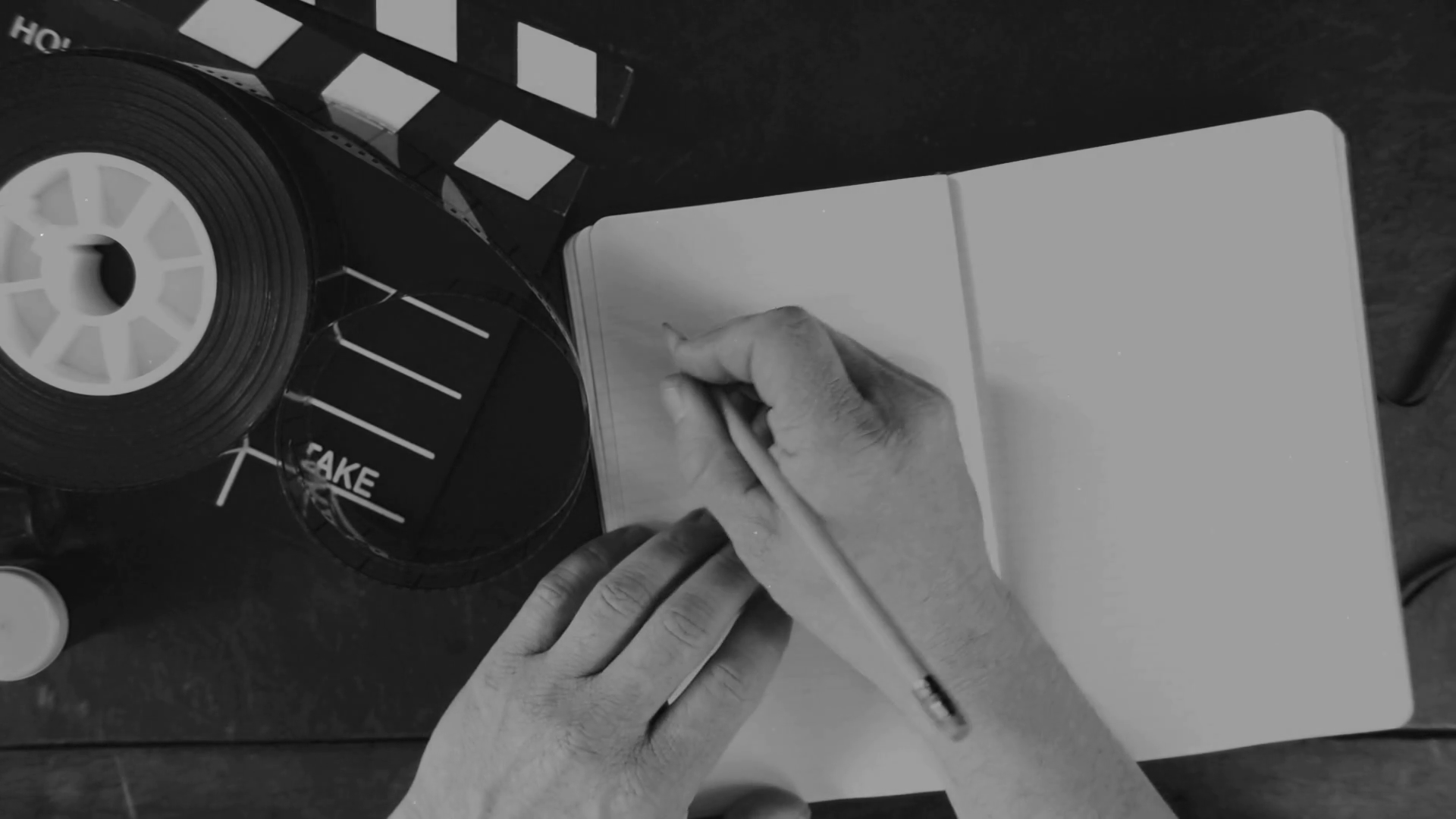 Vintage Filmmaker Screenwriter Desktop Stock Footage SBV-348437116 ...
