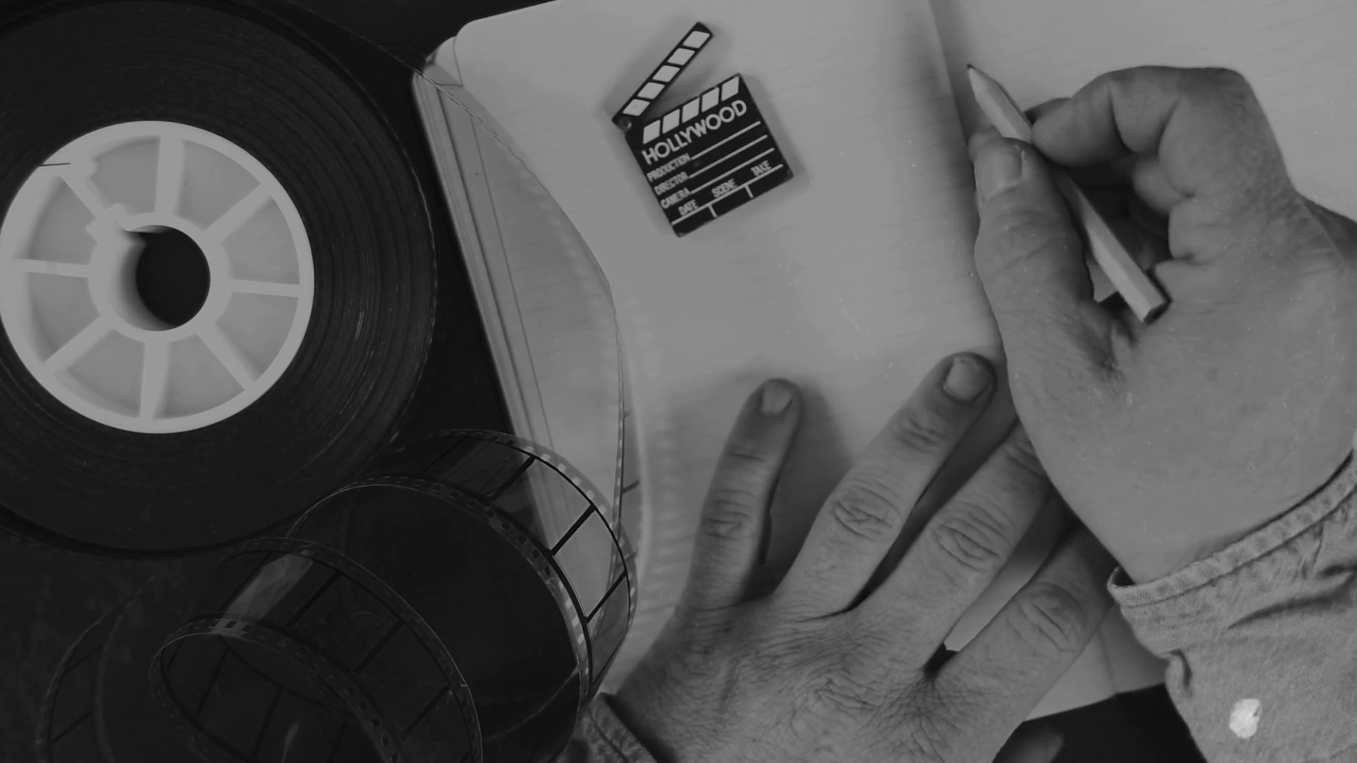 Vintage Filmmaker Screenwriter Desktop Stock Footage SBV-348437118 ...