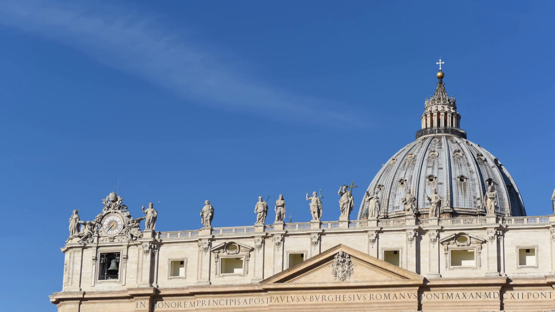 Stpeter Basilica Facade Dome In Rome Stock Footage SBV-348436878 ...