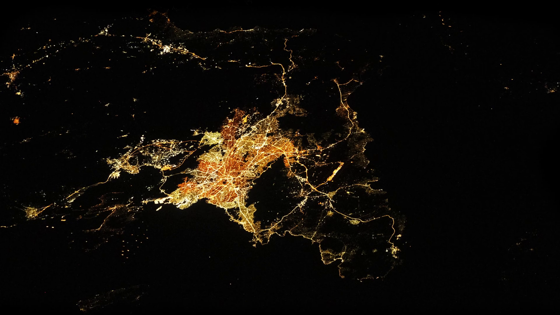 Satellite View City Night Lights Of Athens Stock Footage SBV-348781776 ...