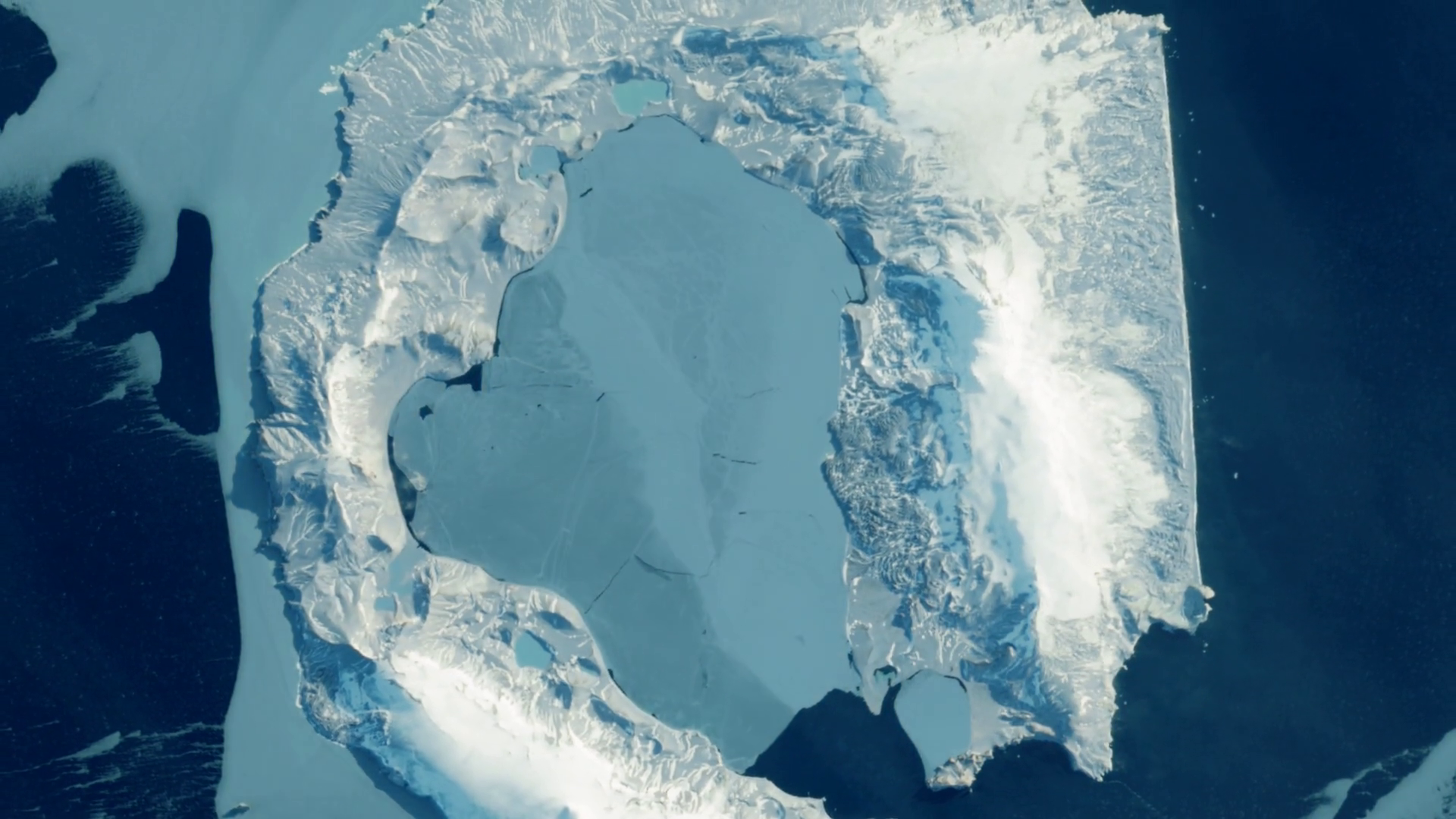 Ice Melting Transformation In Aerial View Of Stock Footage SBV ...