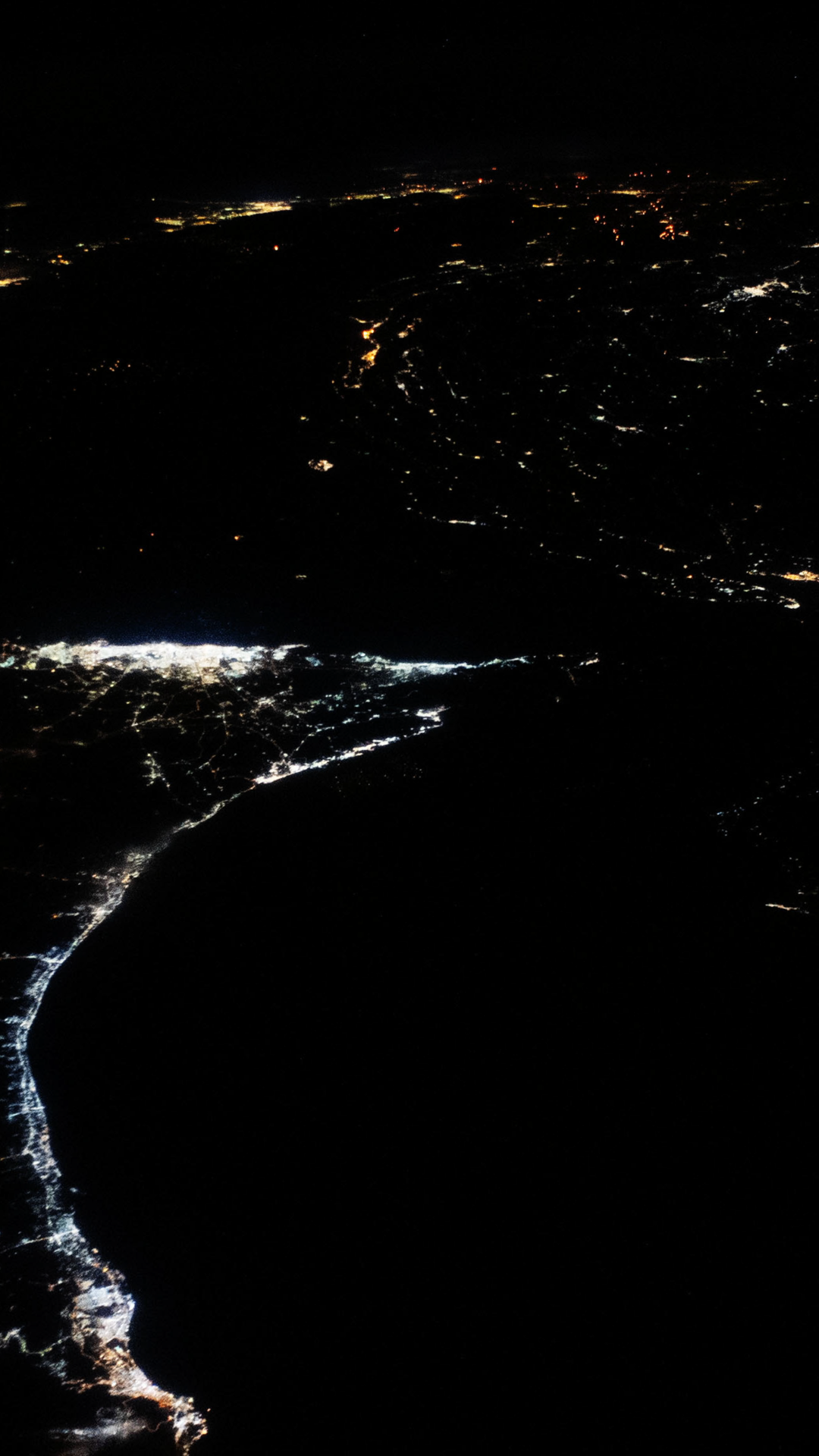 Satellite View Night Lights Of Oman Gulf Stock Footage SBV-353099062 ...