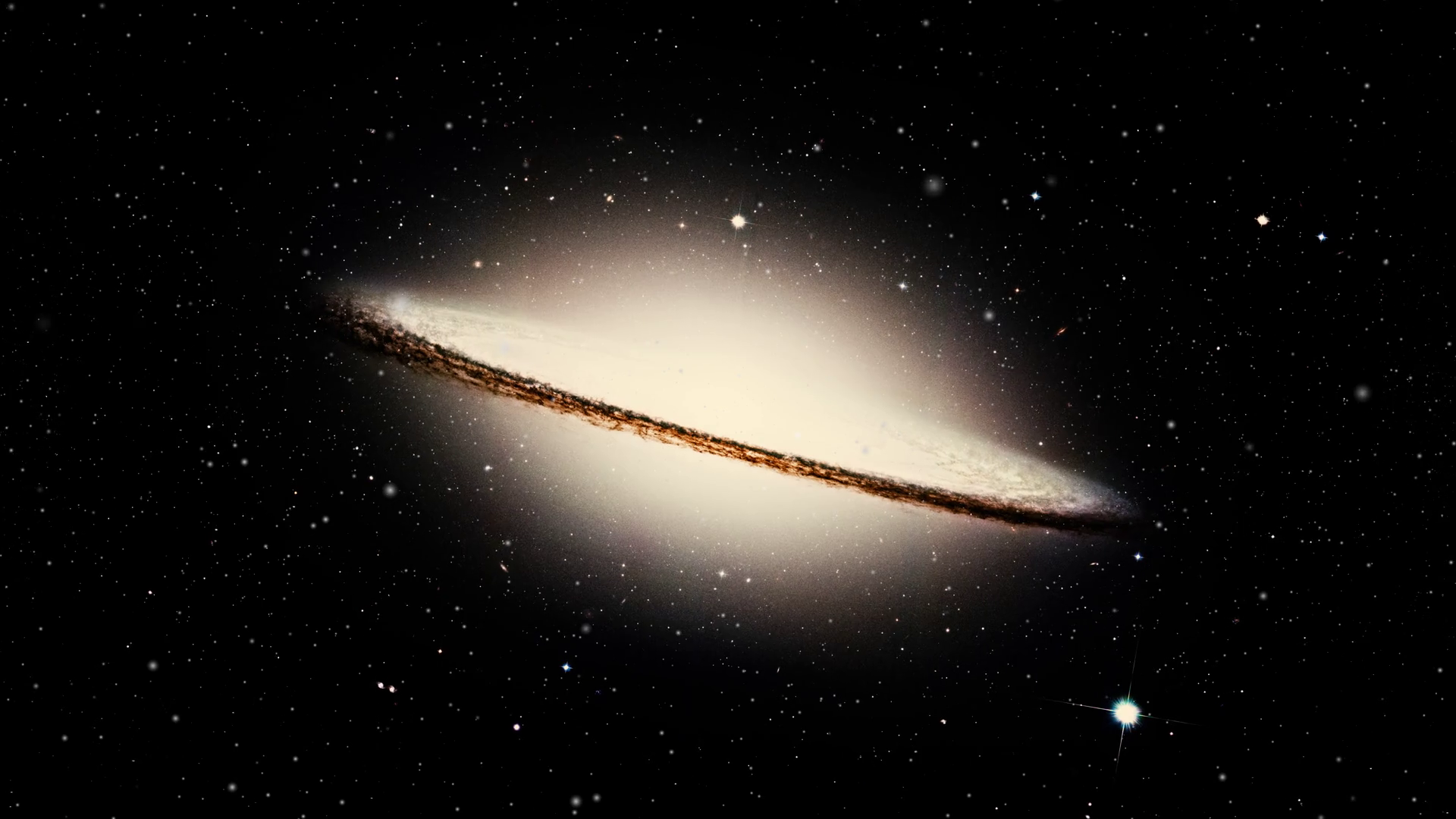 Sombrero Galaxy Bright Rotating In Outer Stock Motion Graphics SBV ...