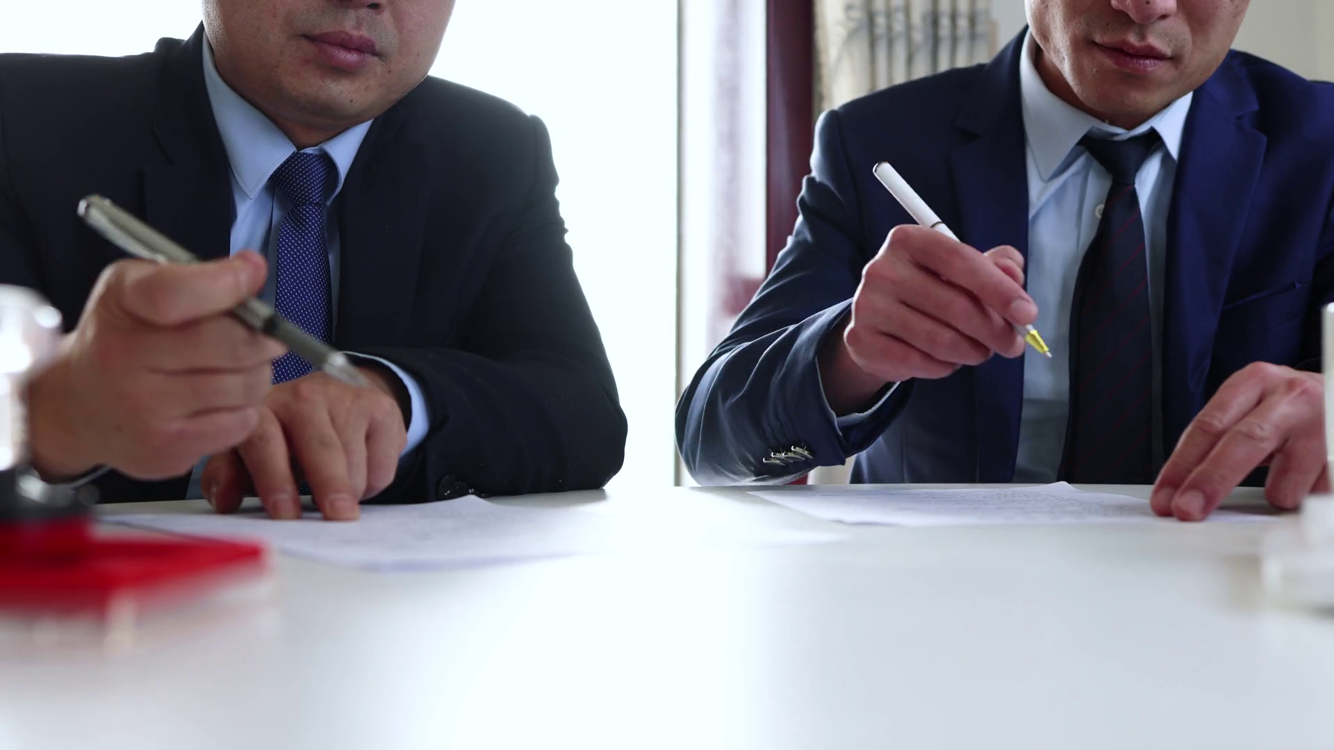 Businessmen Present Contract Documents To Stock Footage SBV-347794004 ...