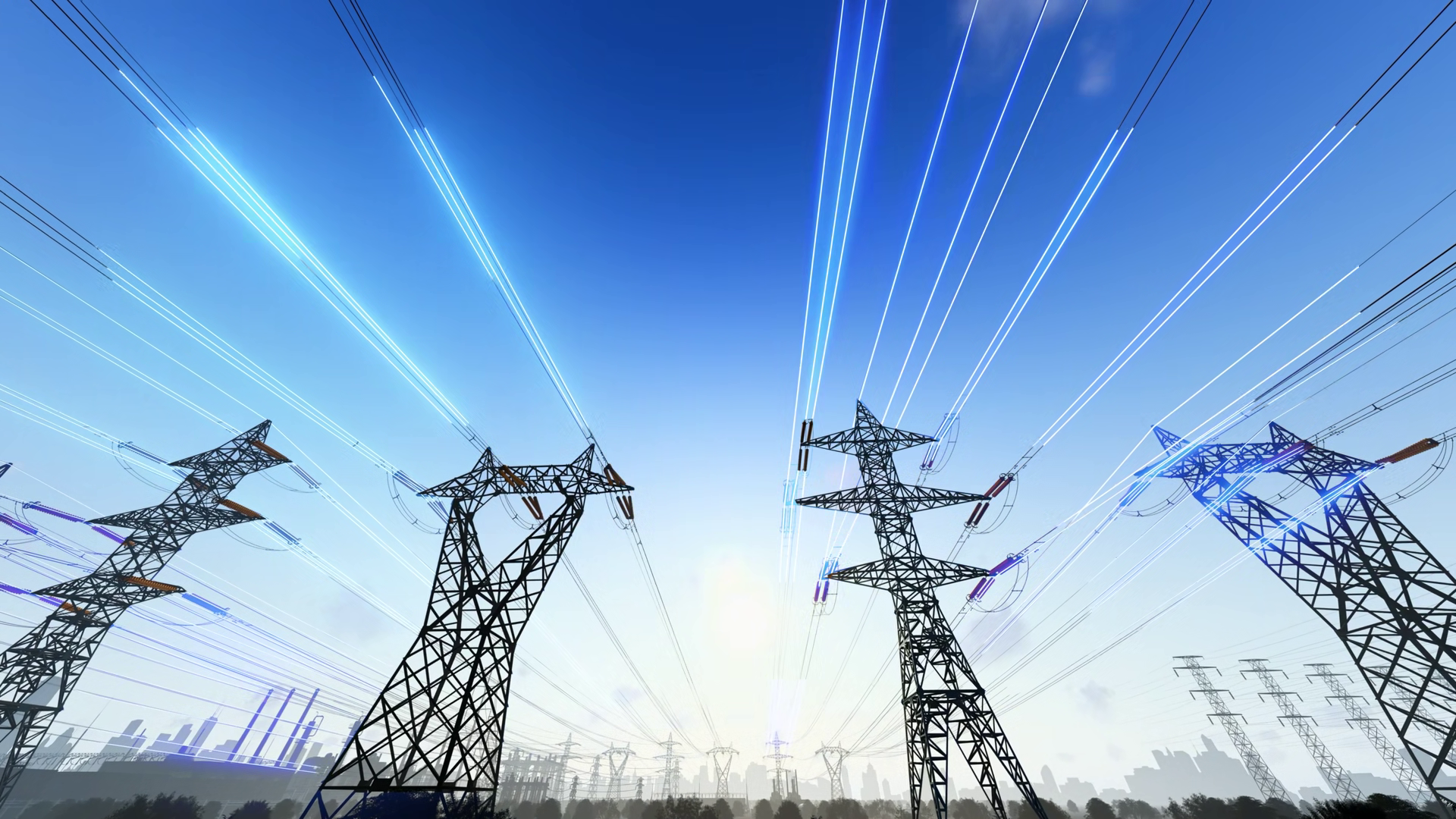 Ultra High Voltage Power Towers Transmit Stock Footage SBV-353651978 ...