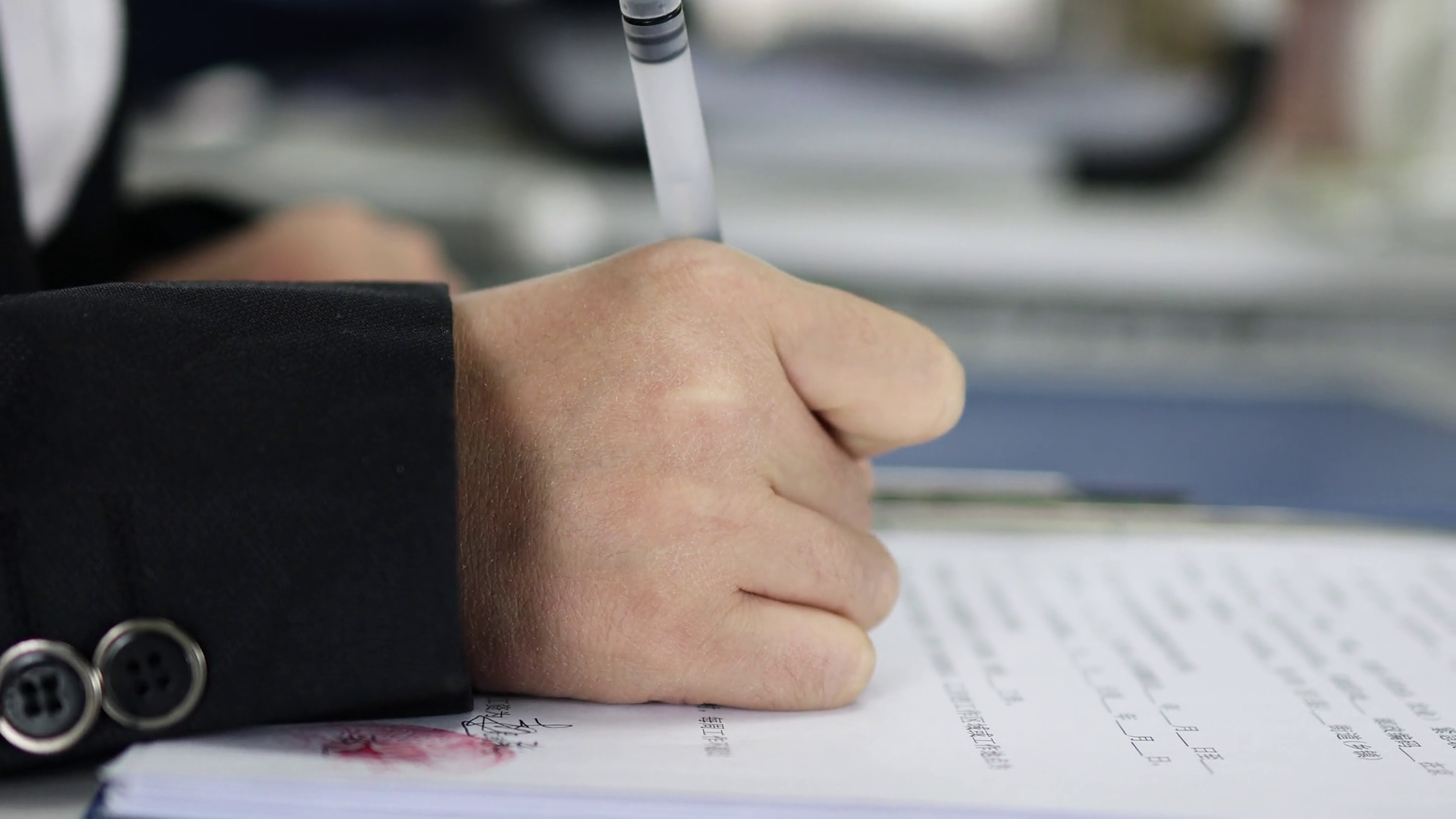 White Collar Worker Signs Stamps On Contract Stock Footage SBV ...
