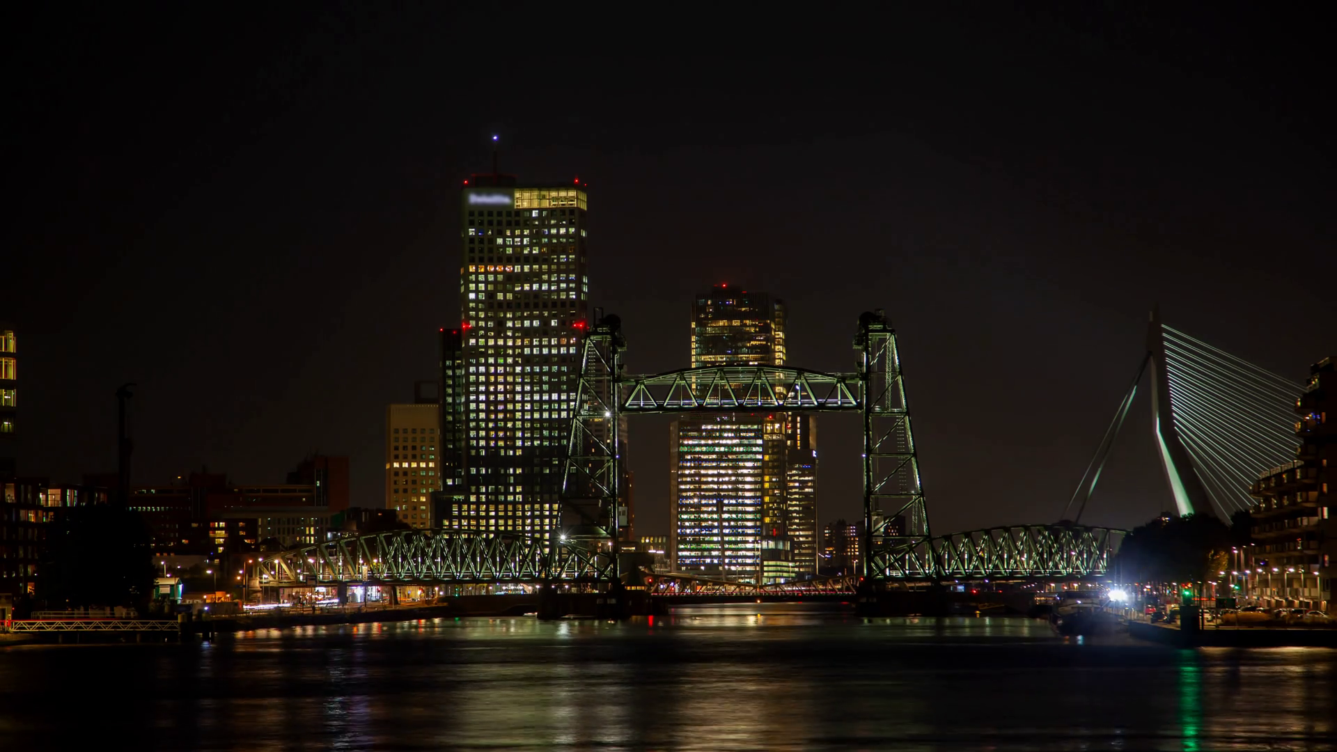 Rotterdam Waterfront Timelapse: Bridge River Stock Footage SBV ...