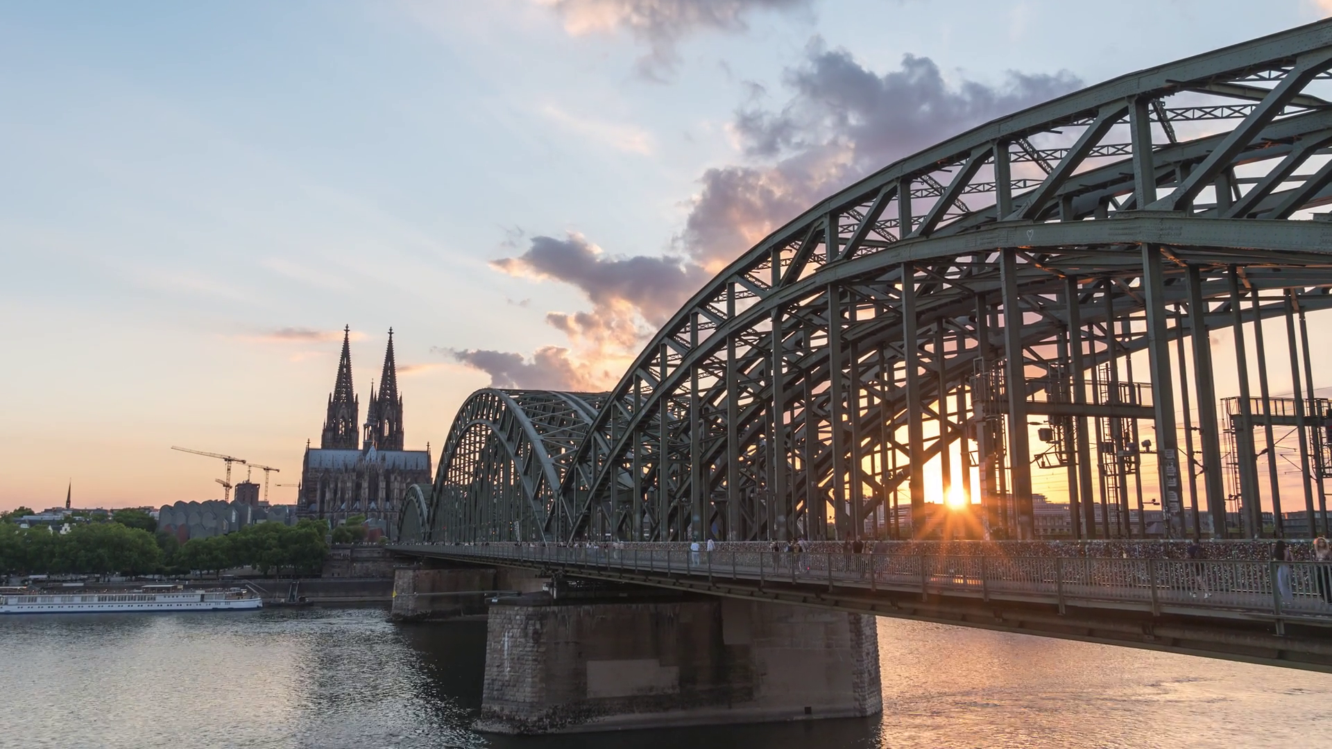 Cologne (koln) Germany Time Lapse Sunset Stock Footage SBV-348794670 ...