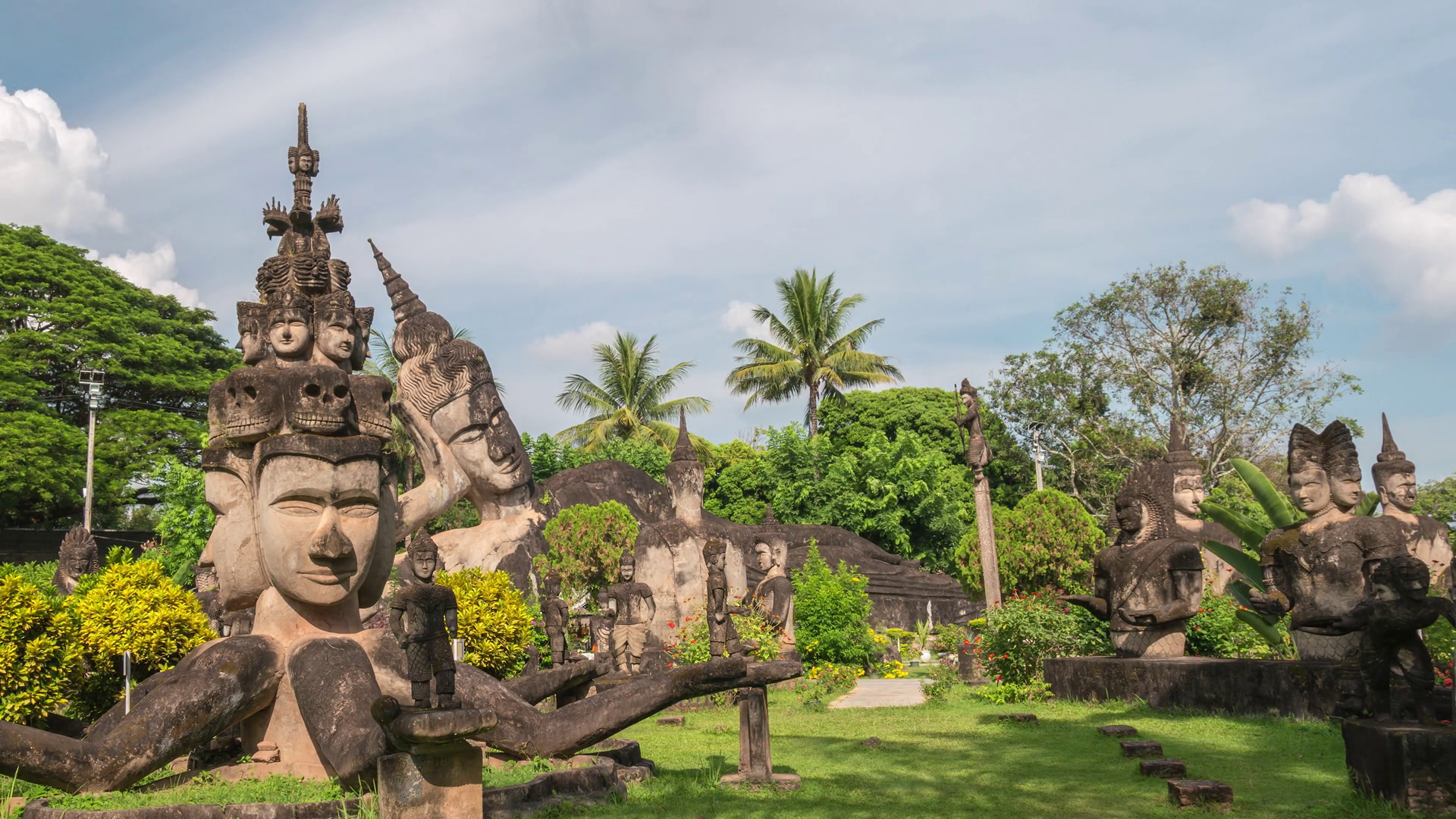 Vientiane Laos Time Lapse At Buddha Park Stock Footage SBV-352789087 ...