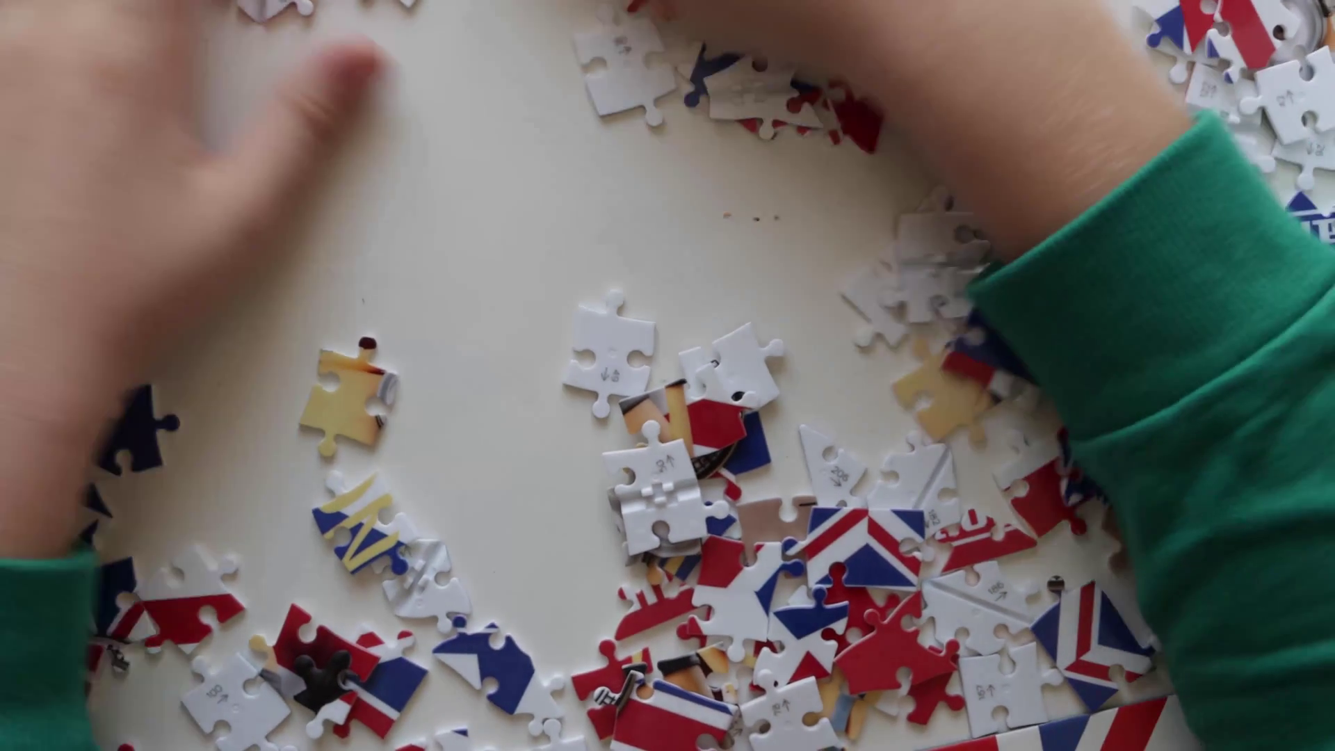 Close-up Of Child Assembling Colorful Jigsaw Stock Footage SBV ...