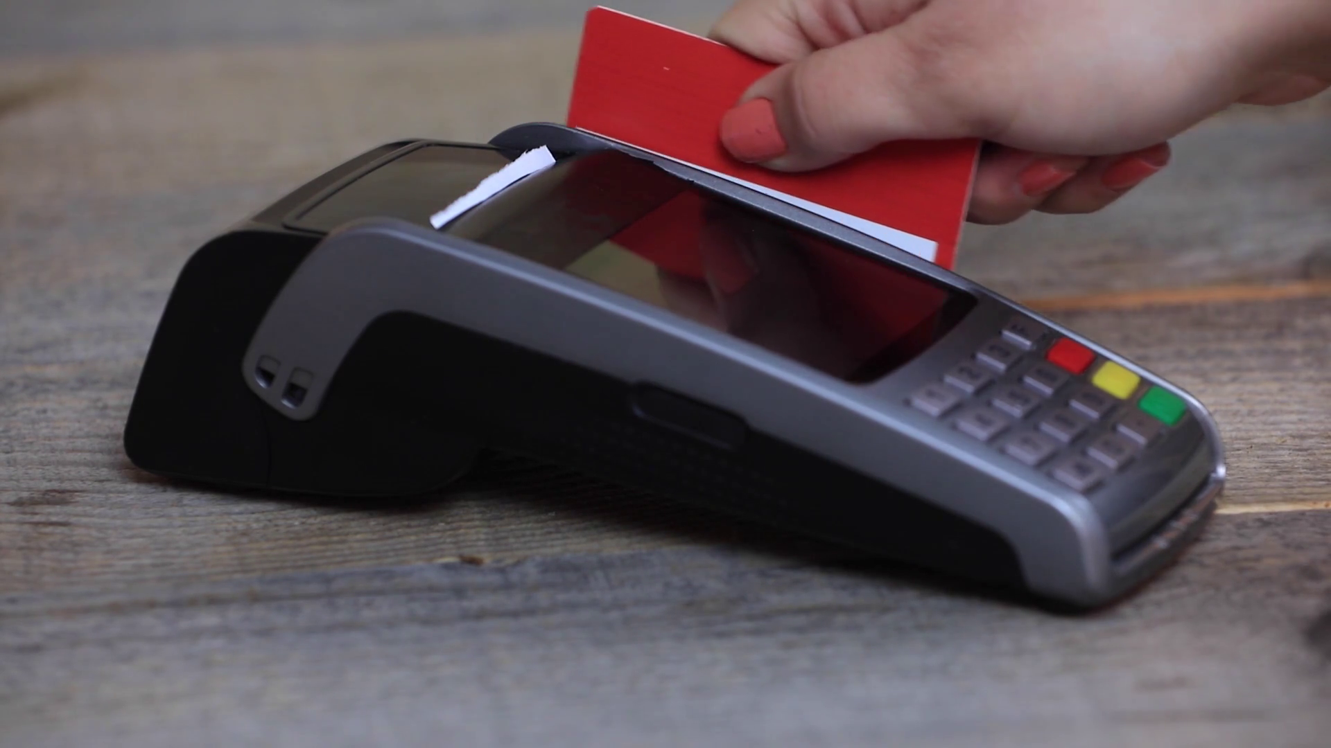 Hand Swiping Credit Card On Pos Terminal Stock Footage SBV-351977738 ...