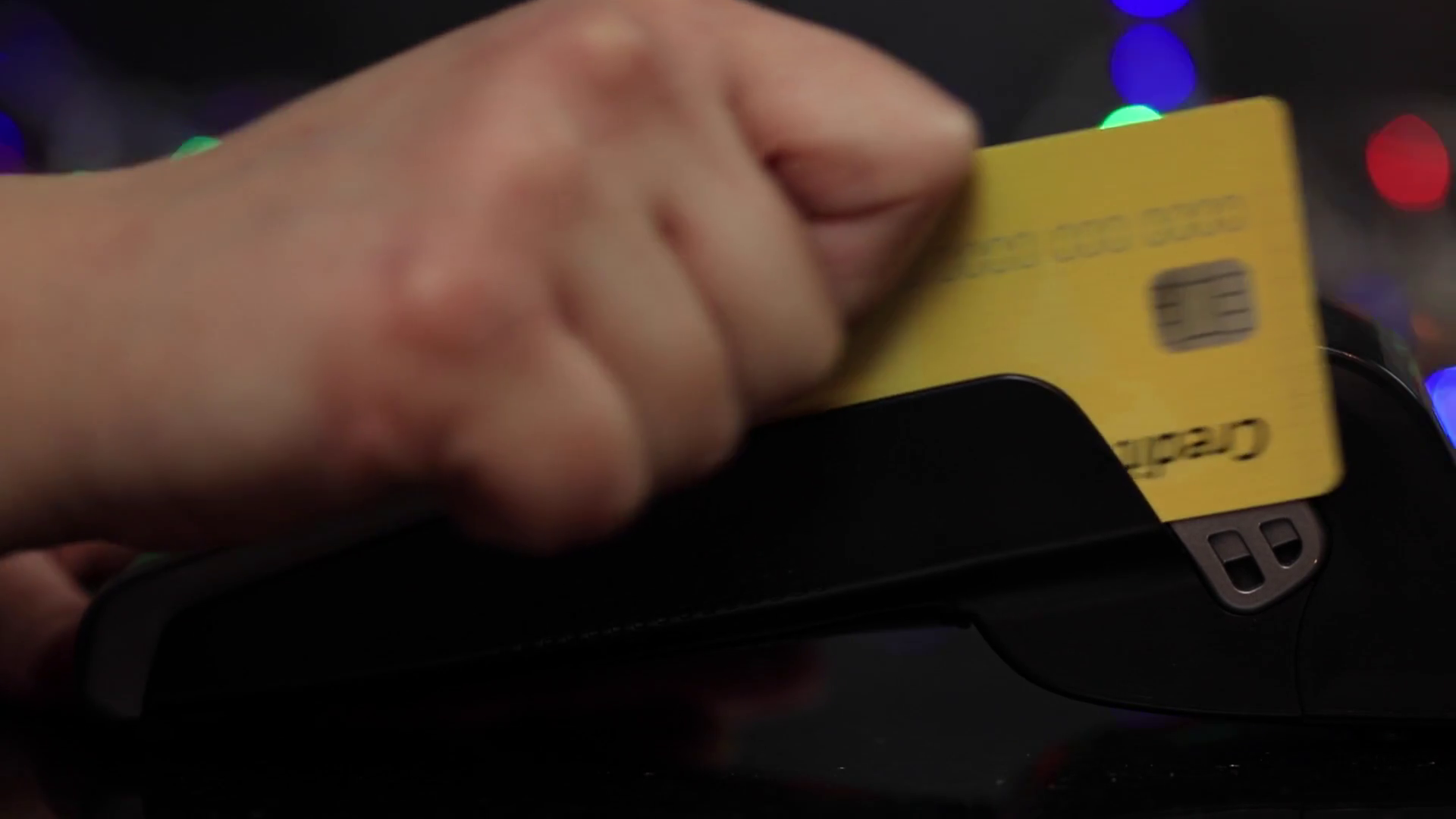 Hand Swiping Credit Card On Pos Terminal Stock Footage SBV-351959134 ...