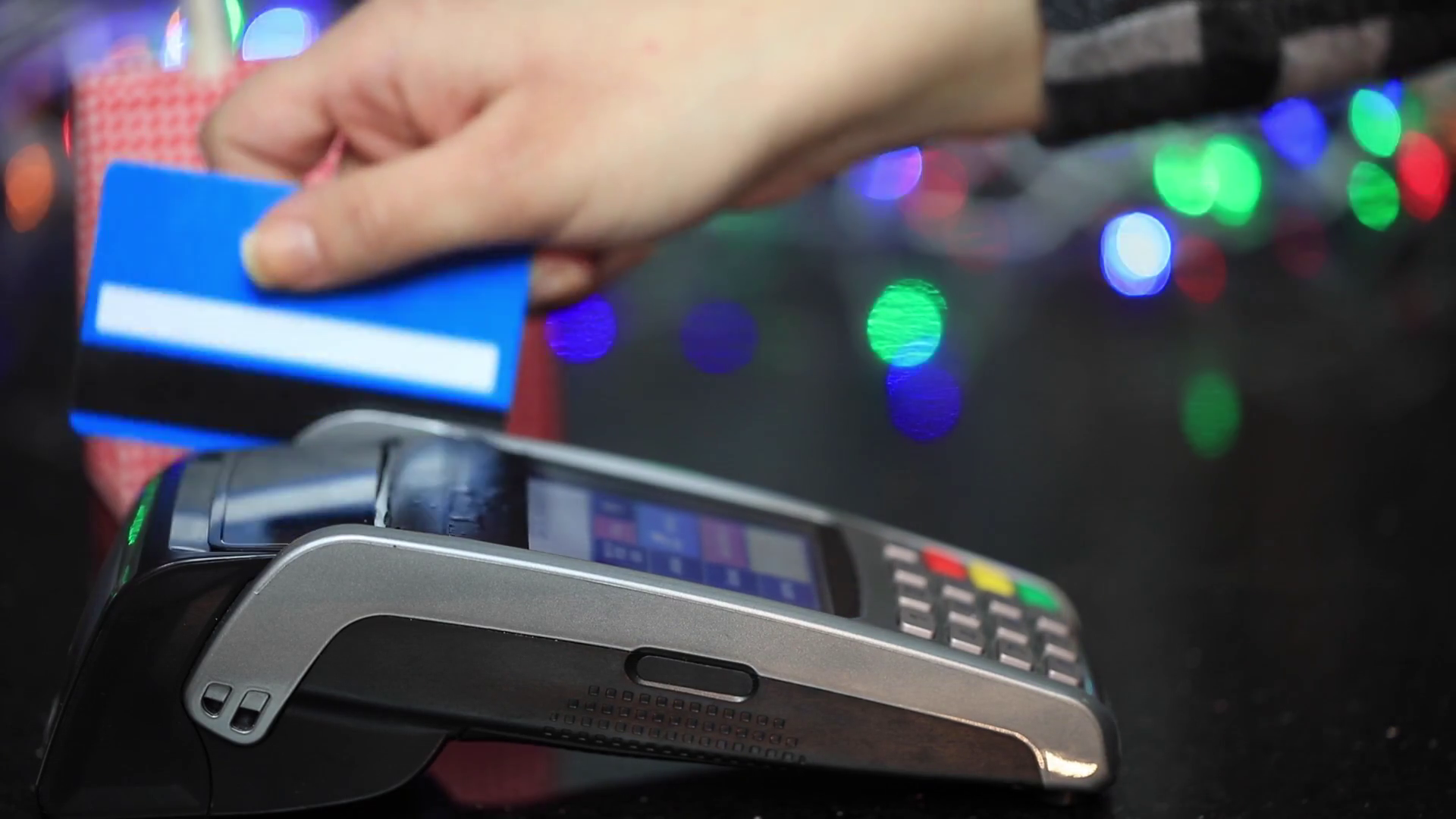 Hand Swiping Credit Card On Pos Terminal Stock Footage SBV-351928369 ...