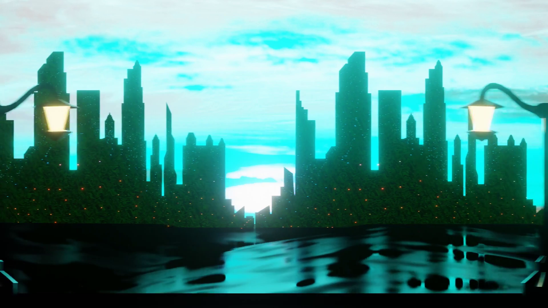 Blue Neon City Lights Animation Stock Motion Graphics SBV-347641963 ...