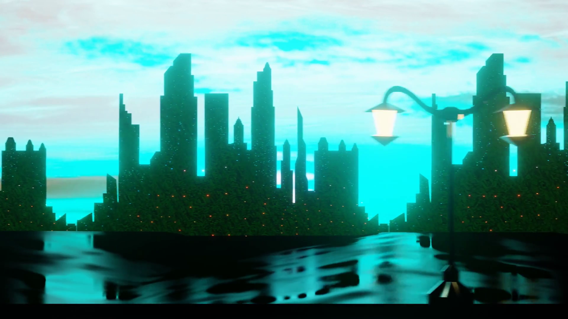 Blue Neon City Lights Animation Stock Motion Graphics SBV-347641963 ...