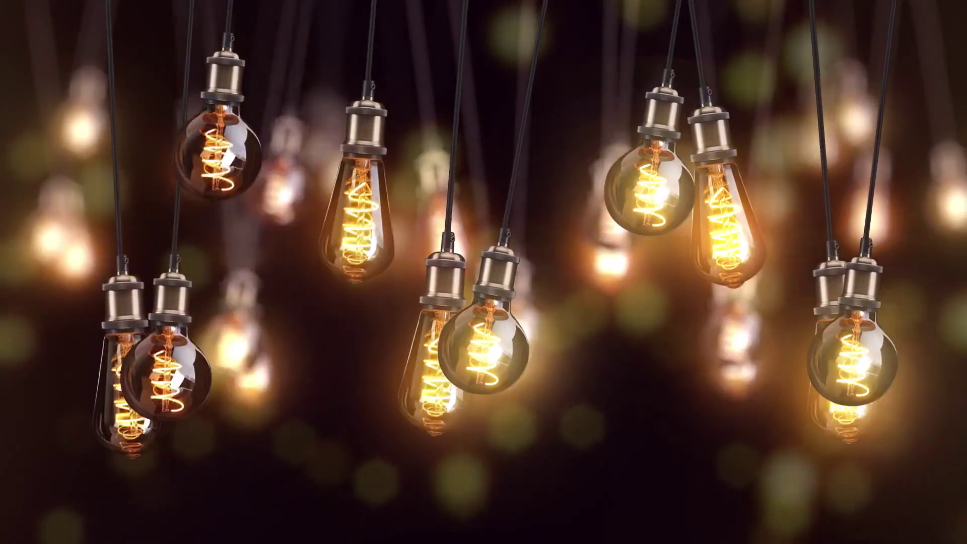 Glowing Bulbs Hanging Animation Background Stock Motion Graphics SBV ...