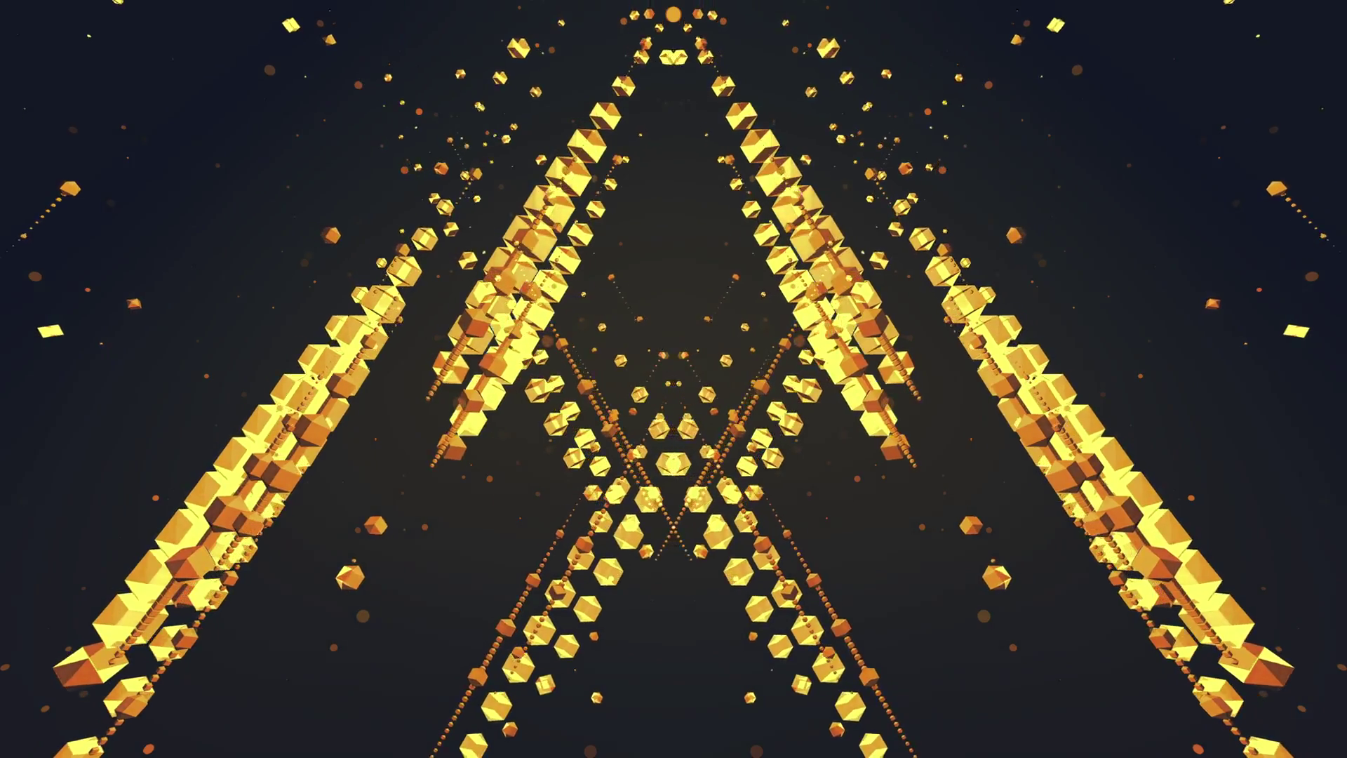 Golden Glowing Square Shape Particles Stock Motion Graphics SBV ...