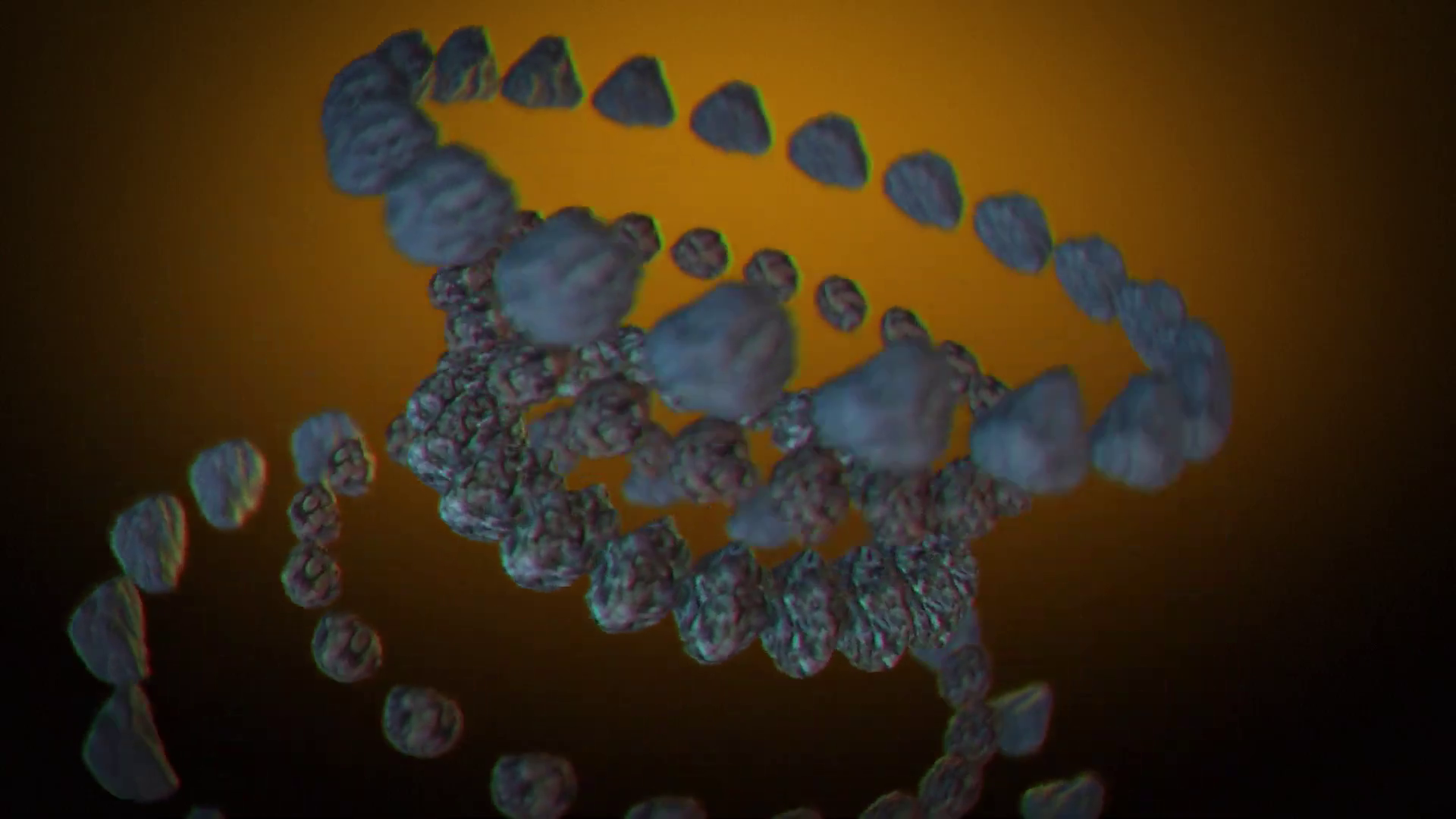 Orange Glowing Objects Circling Animation Stock Motion Graphics SBV ...